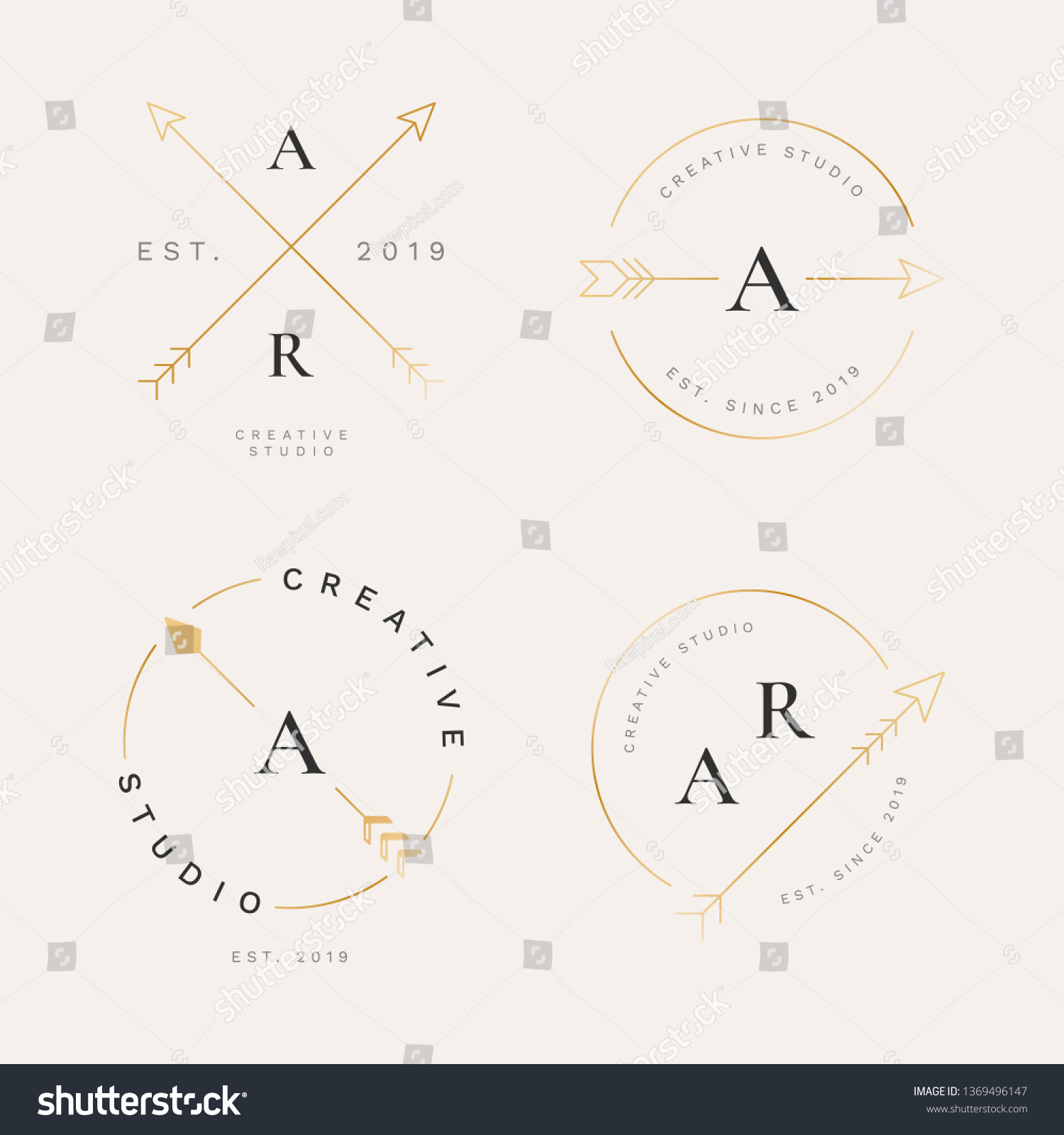 Branding Arrow Badge Design Collection Vector Stock Vector (Royalty ...