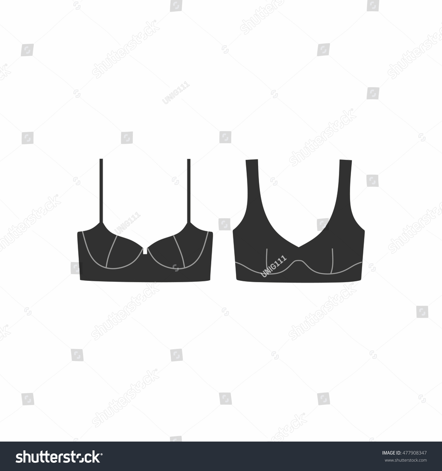 Bras Lingerie Vector Stock Vector (Royalty Free) 477908347 | Shutterstock