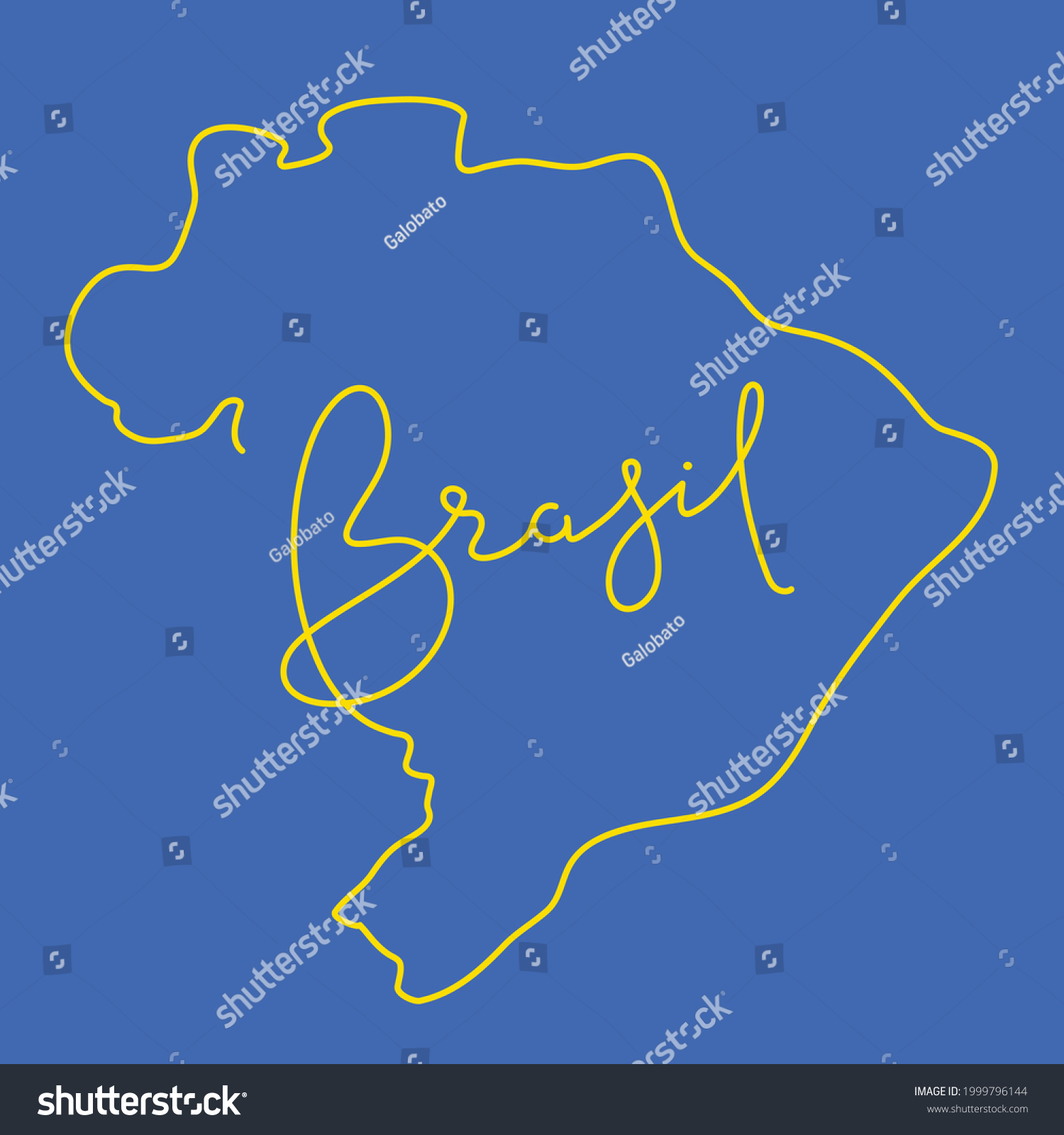 Brasil Map Lines Blue Background Stock Vector (Royalty Free) 1999796144 ...