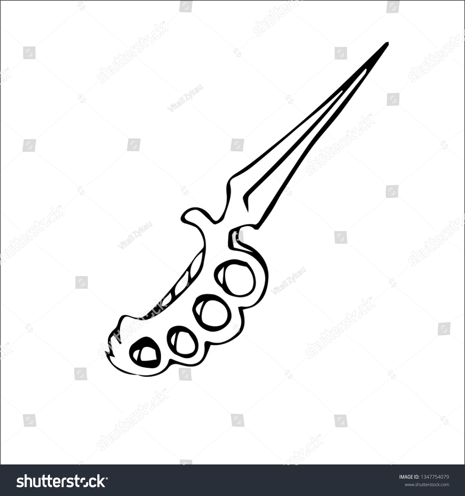 Brass Knuckle Vector Sketch Stock Vector (Royalty Free) 1347754079
