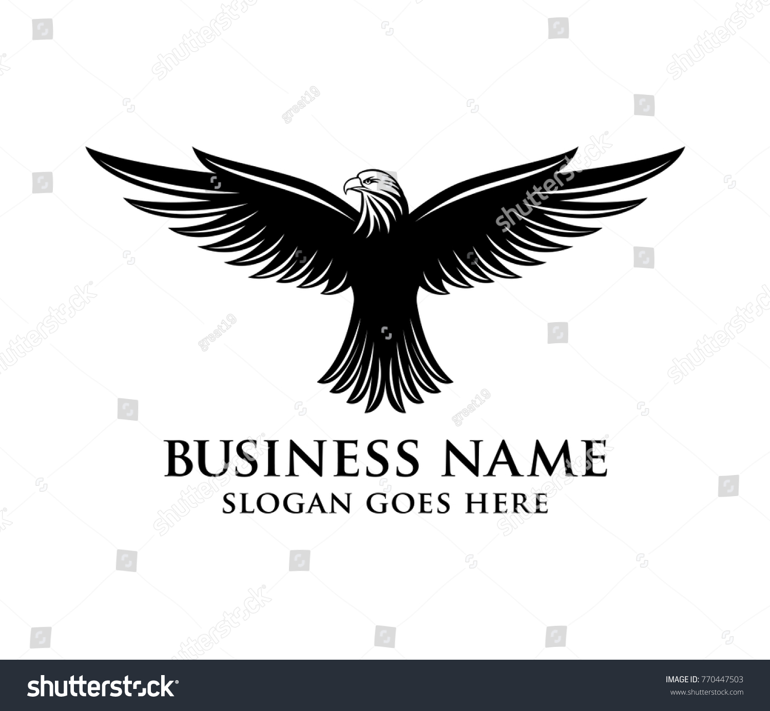 Brave Eagle Open Wing Logo Stock Vector (Royalty Free) 770447503 ...