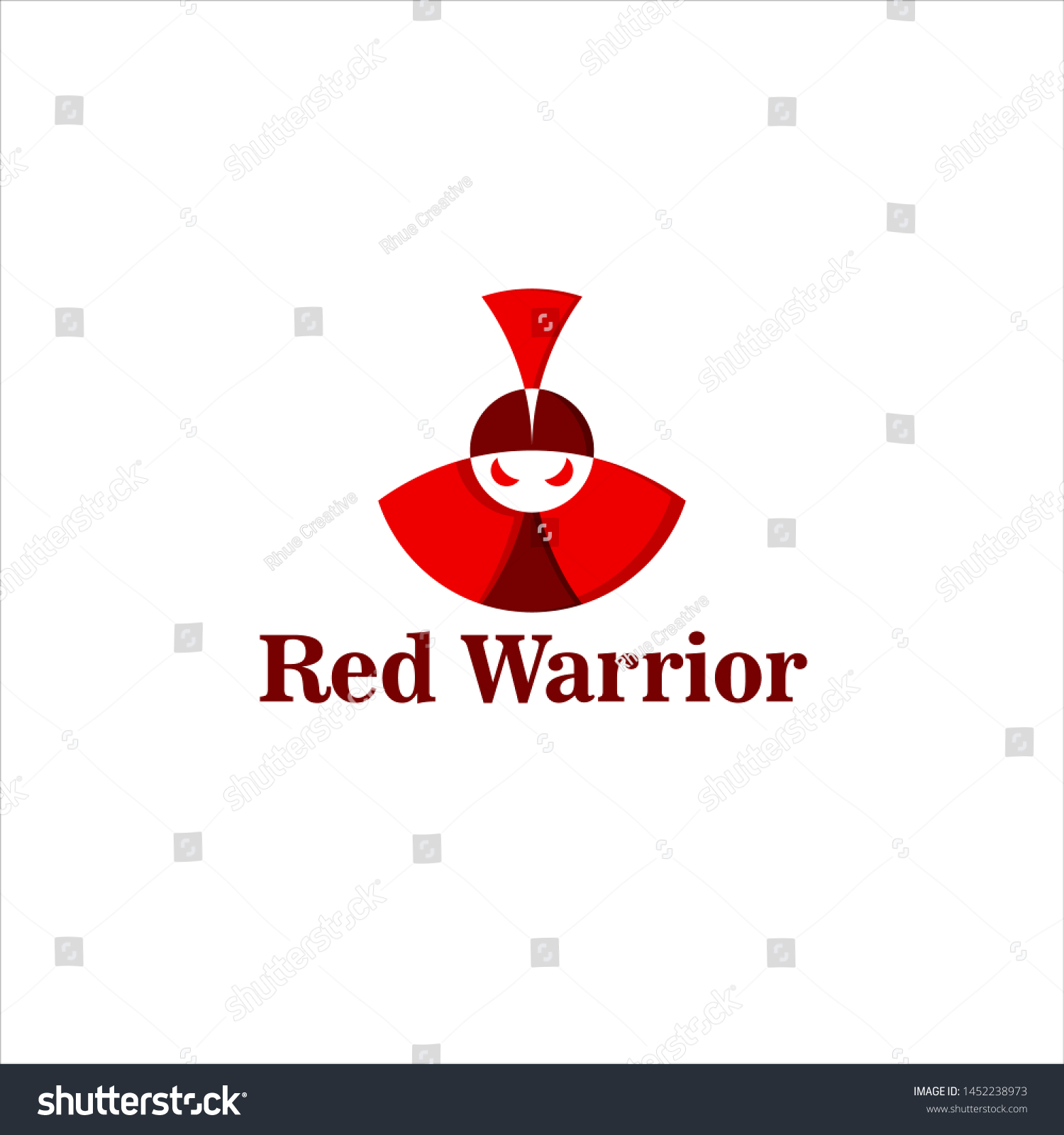 Brave Red Warior Logo Design: vector de stock (libre de regalías ...