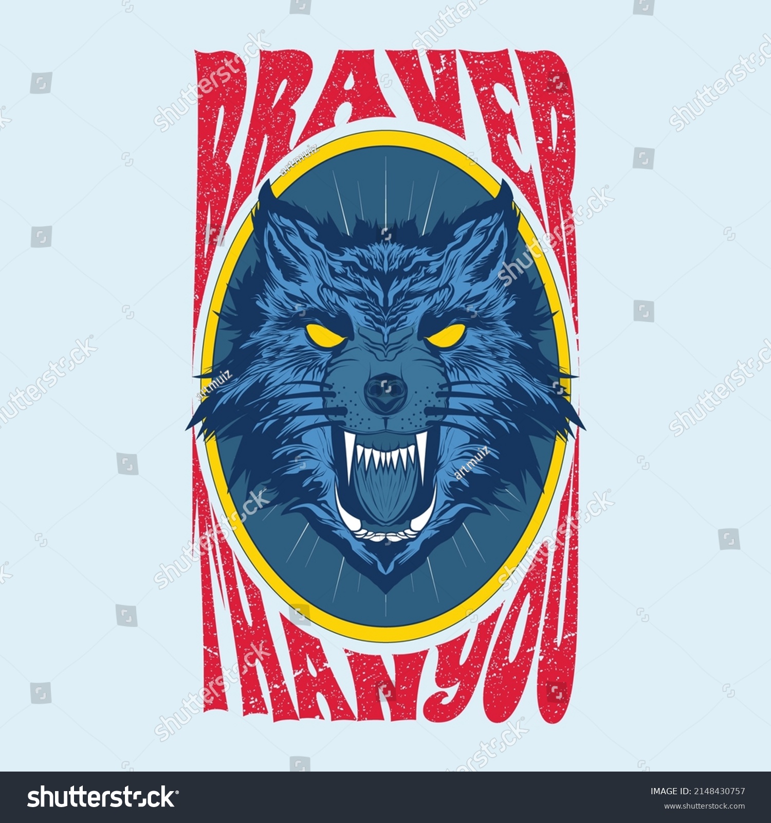 Brave Wolf Head Vector Design Stock Vector (Royalty Free) 2148430757 ...