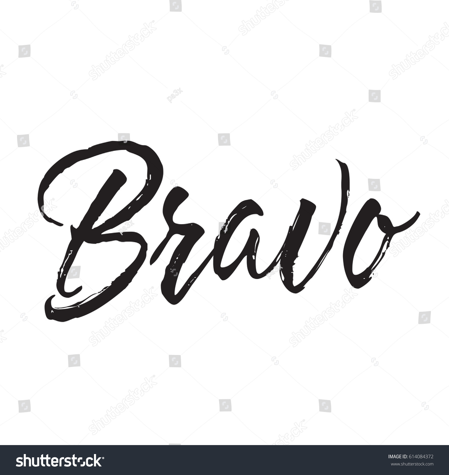 Vektor Stok Bravo Text Design Vector Calligraphy Typography (Tanpa ...