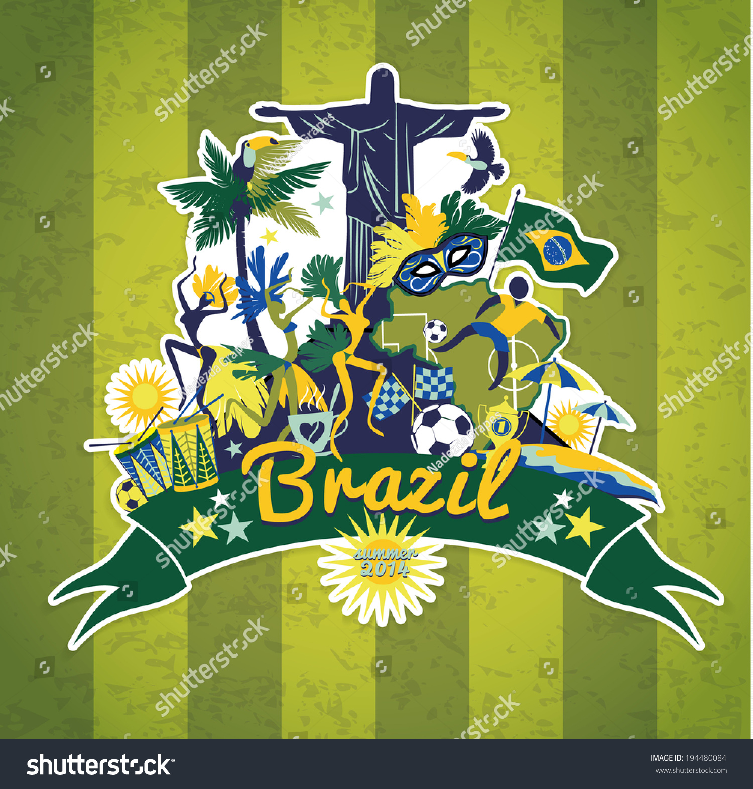 Brazil Background Stock Vector (Royalty Free) 194480084 | Shutterstock