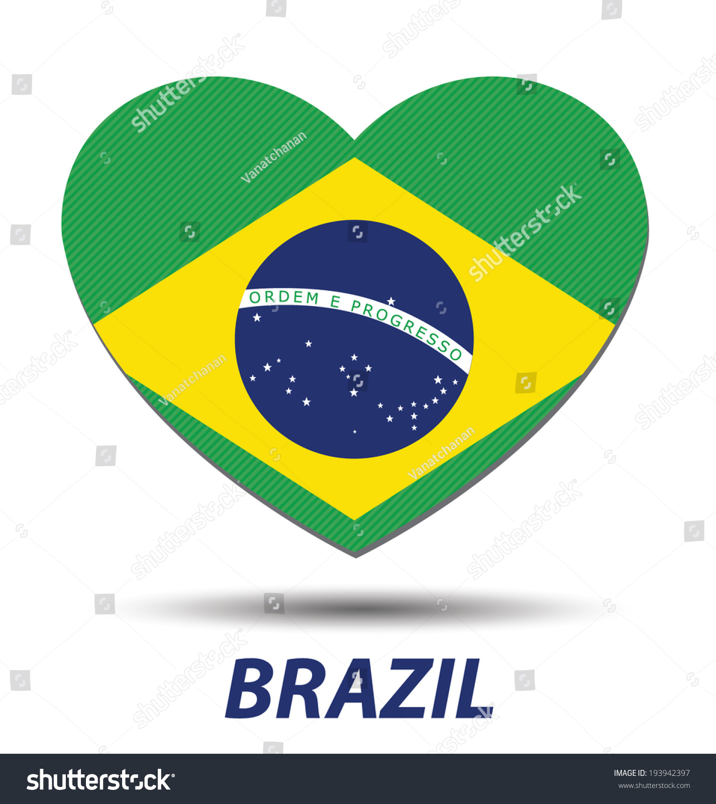 Brazil Flag Heart Vector Stock Vector (Royalty Free) 193942397 ...