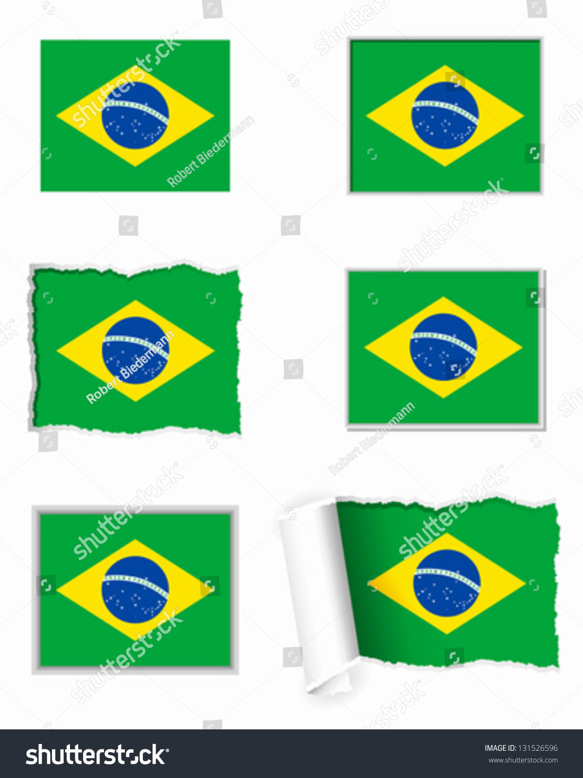 Brazil Flag Set Stock Vector (Royalty Free) 131526596 | Shutterstock