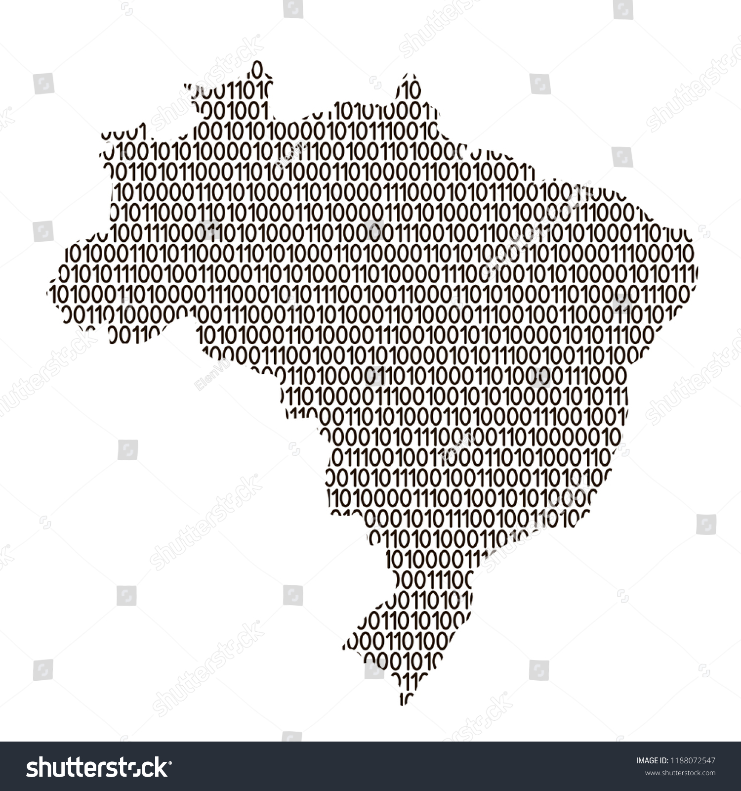 Brazil Map Abstract Schematic Black Ones: vector de stock (libre de ...