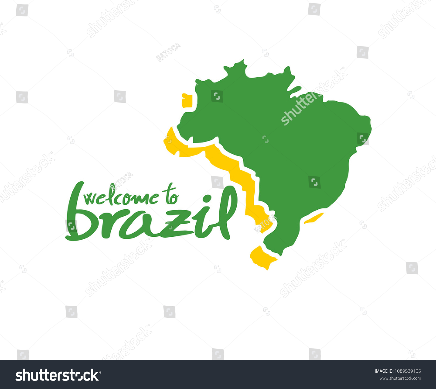 Brazil Map Icon Stock Vector (Royalty Free) 1089539105