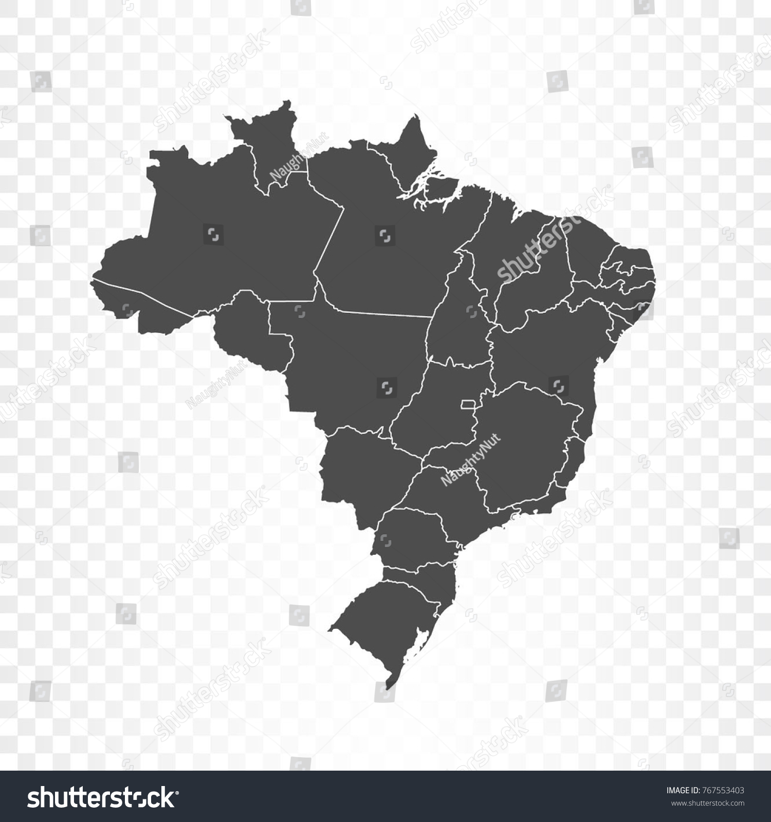 Mapa do Brasil isolado em fundo: vetor stock (livre de direitos ...