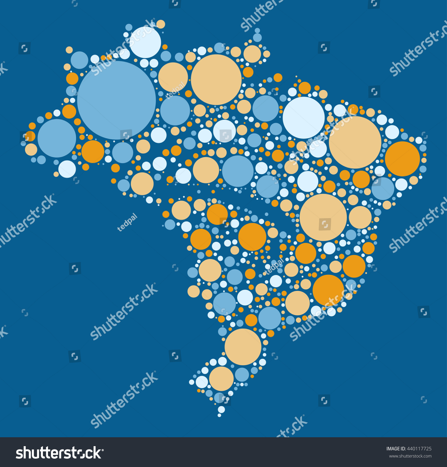Brazil Map Shape Vector Design By Stock Vector (Royalty Free) 440117725 ...