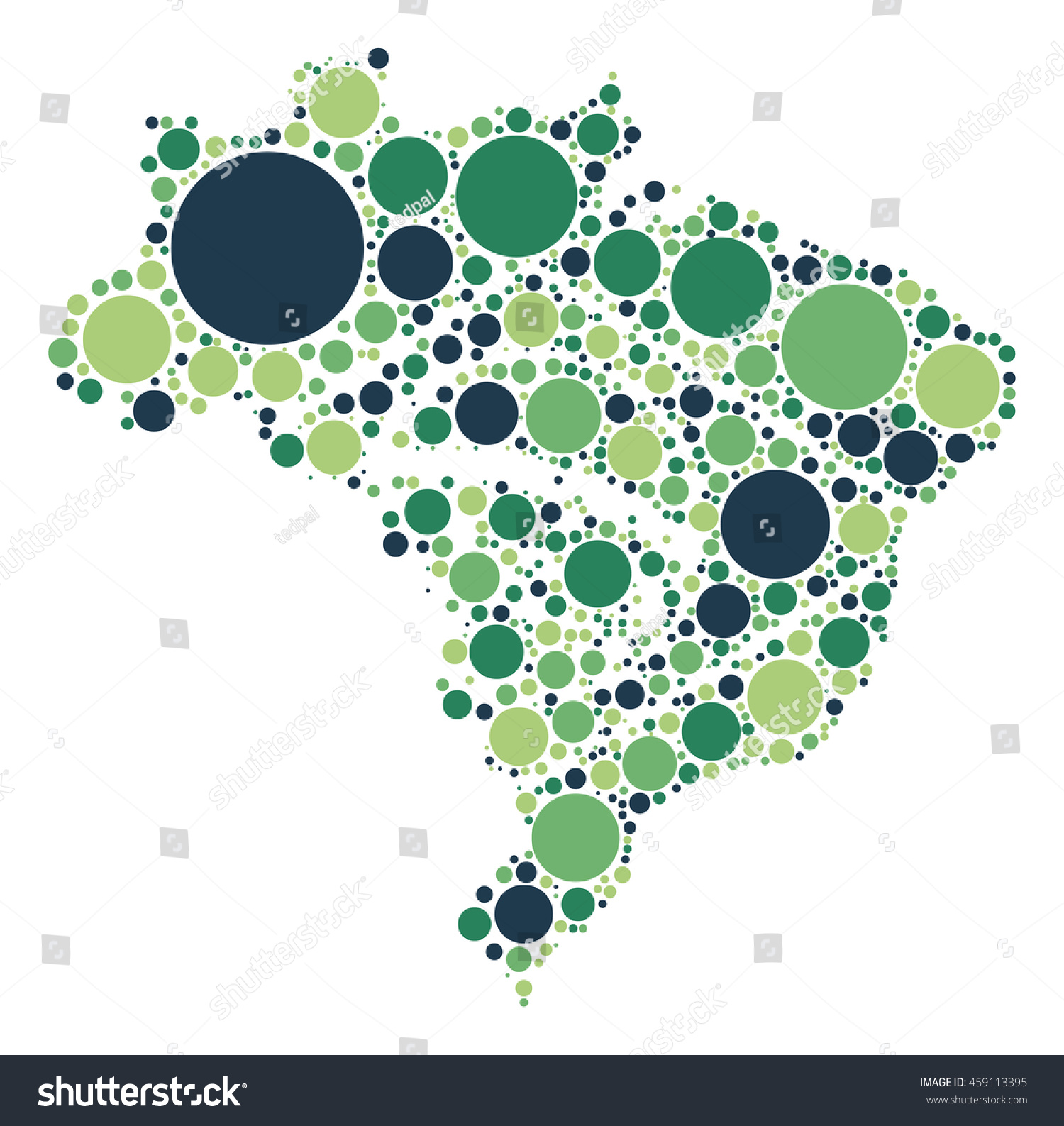 Brazil Map Shape Vector Design By Stock Vector (Royalty Free) 459113395