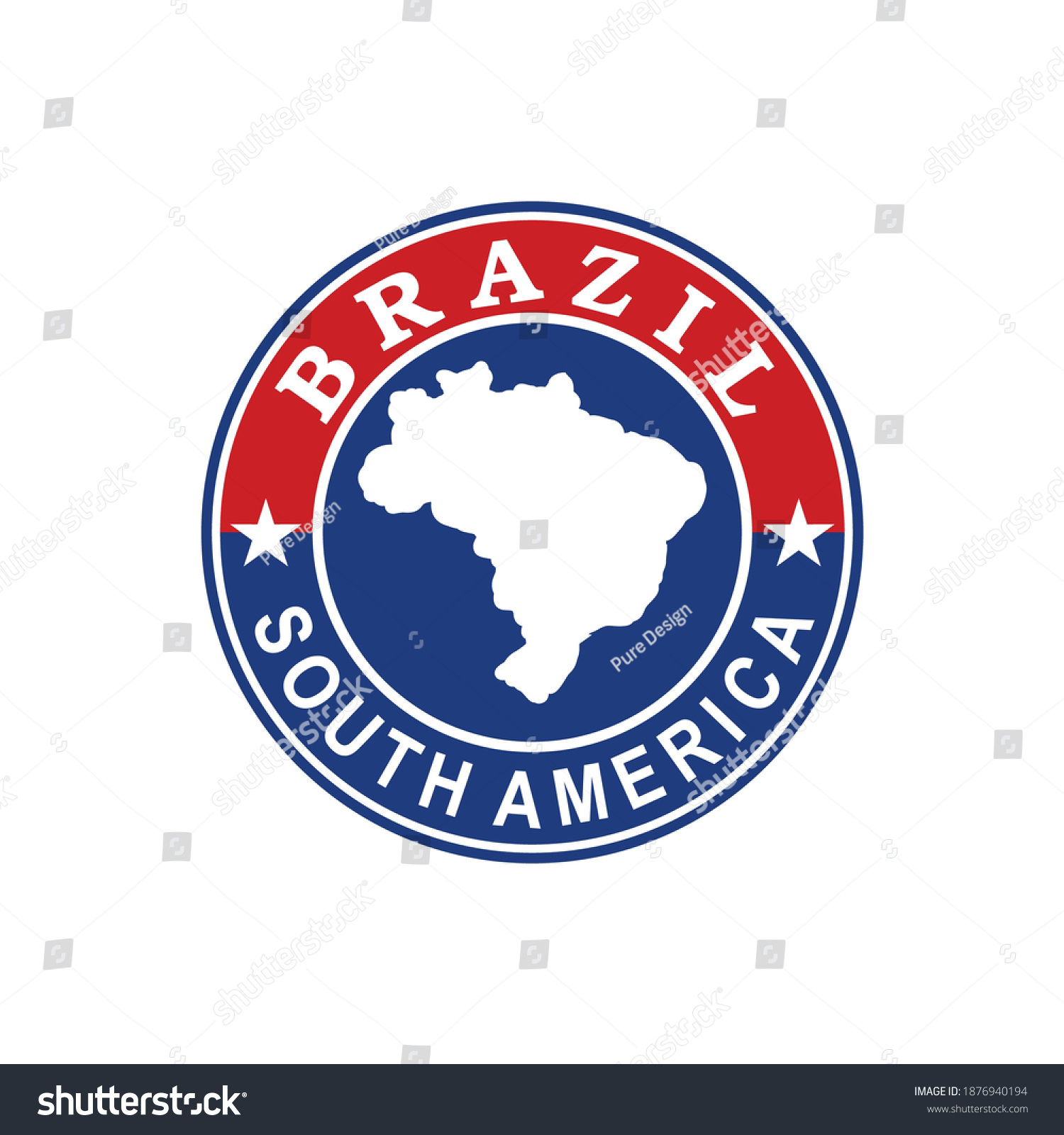 Brazil Map Vector Country Logo Stock Vector (Royalty Free) 1876940194 ...
