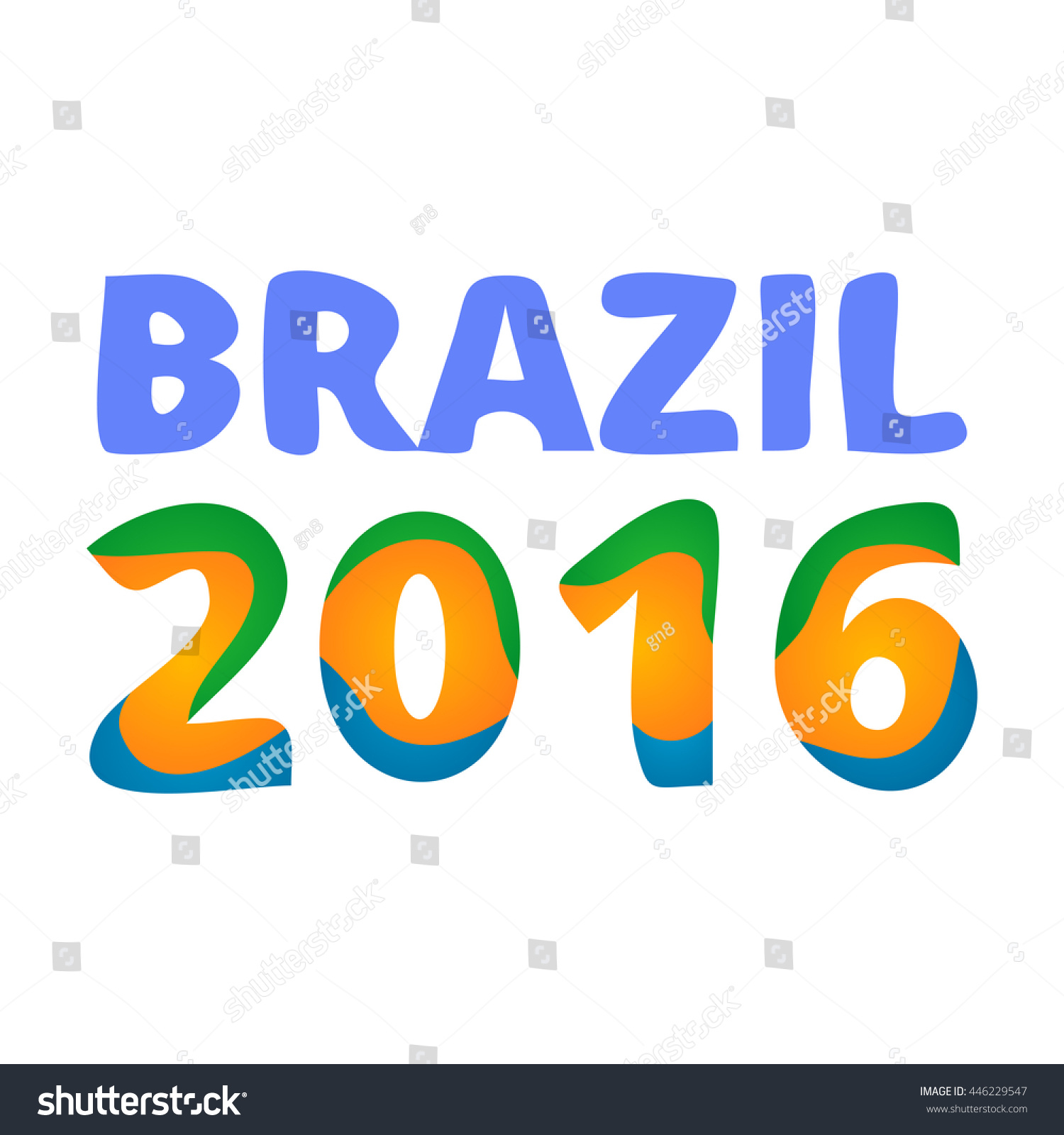 Brazil 2016 Poster Vector Eps10 Stock Vector (Royalty Free) 446229547