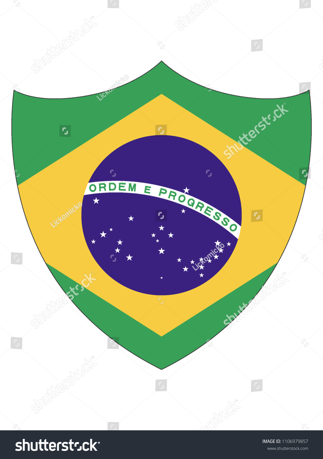 Brazil Shield Flag Stock Vector (Royalty Free) 1106979857