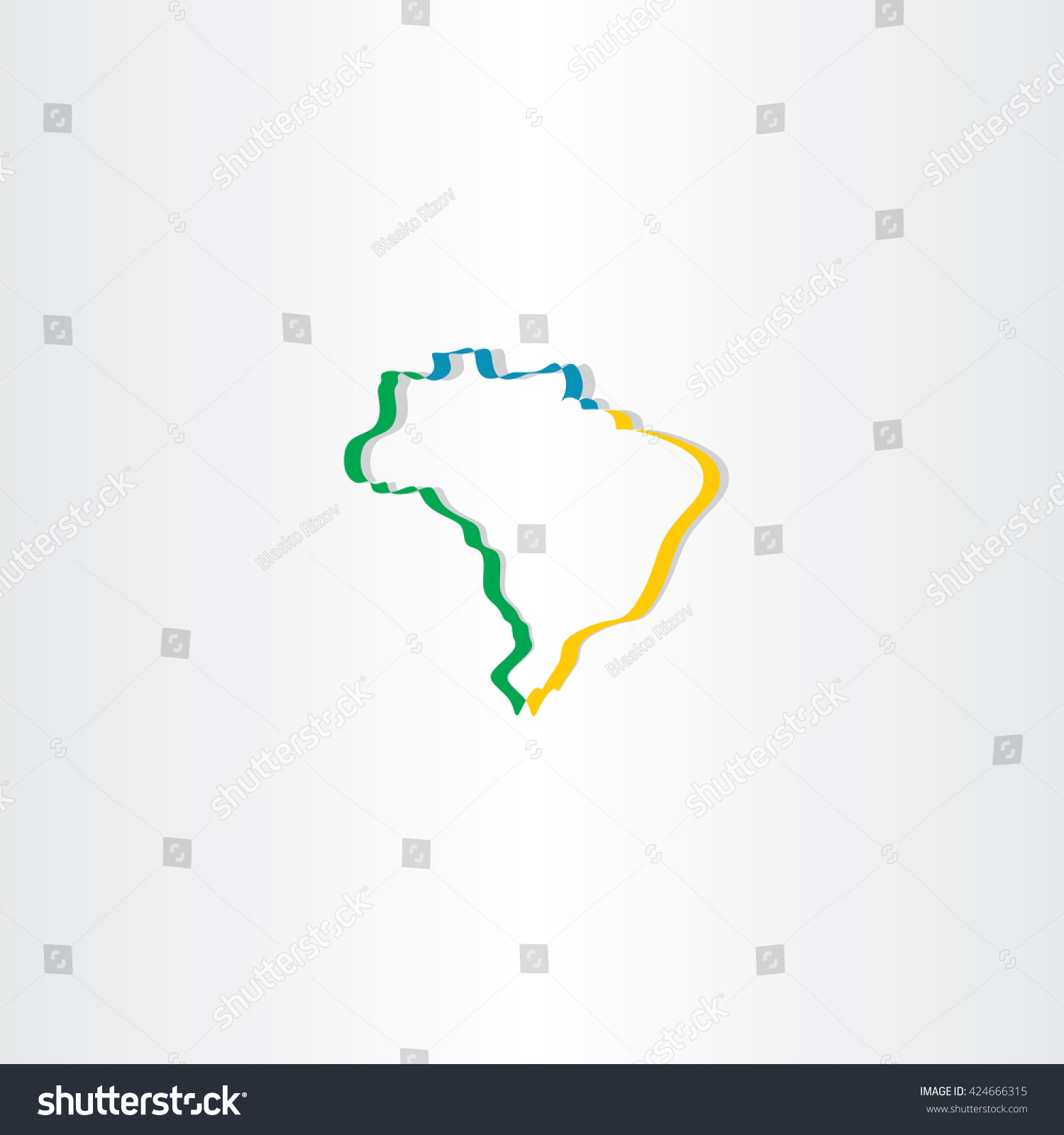 Brazil Stylized Map Vector Icon Symbol Stock Vector (Royalty Free ...