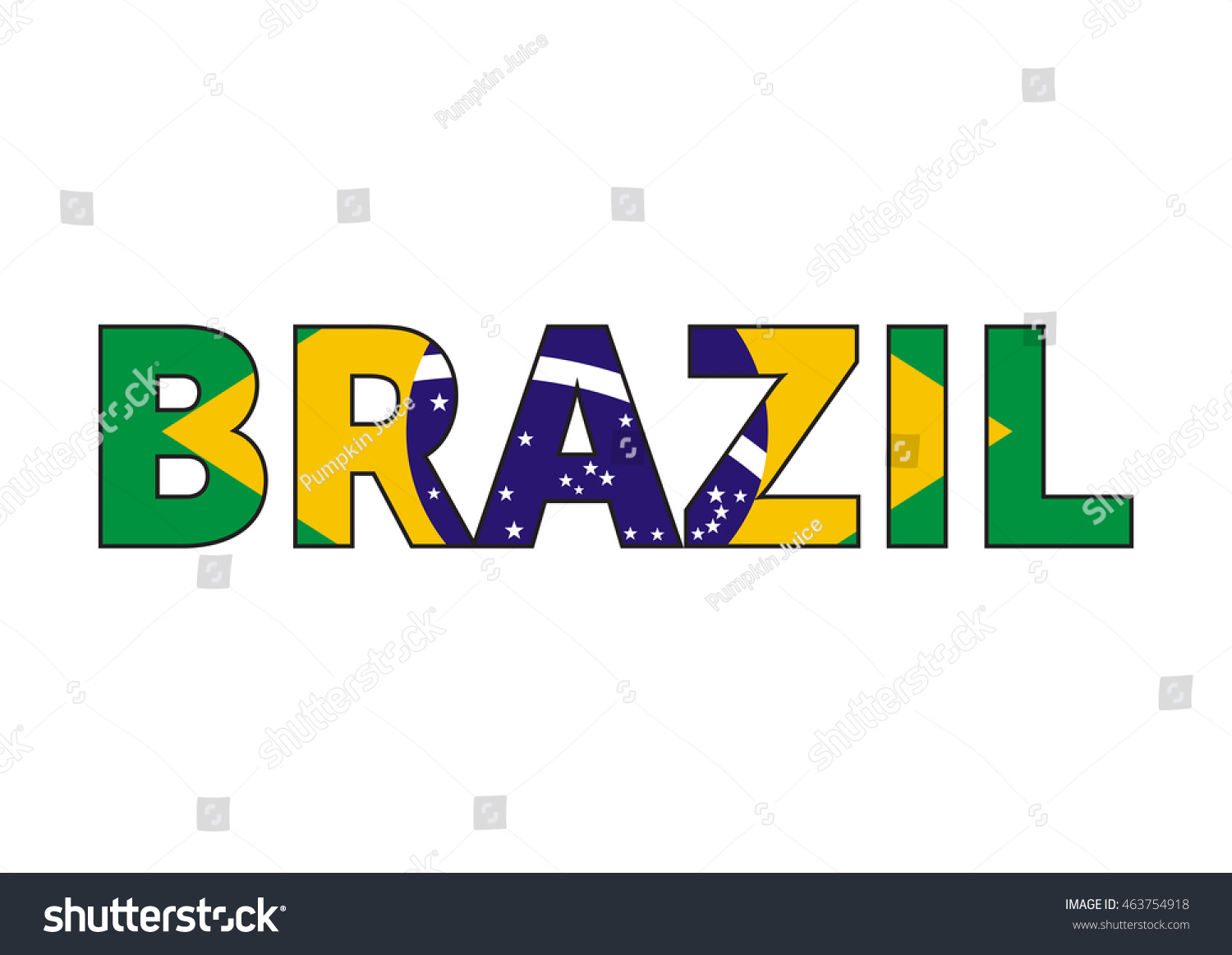 Brazil Word Vector Flag Stock Vector (Royalty Free) 463754918