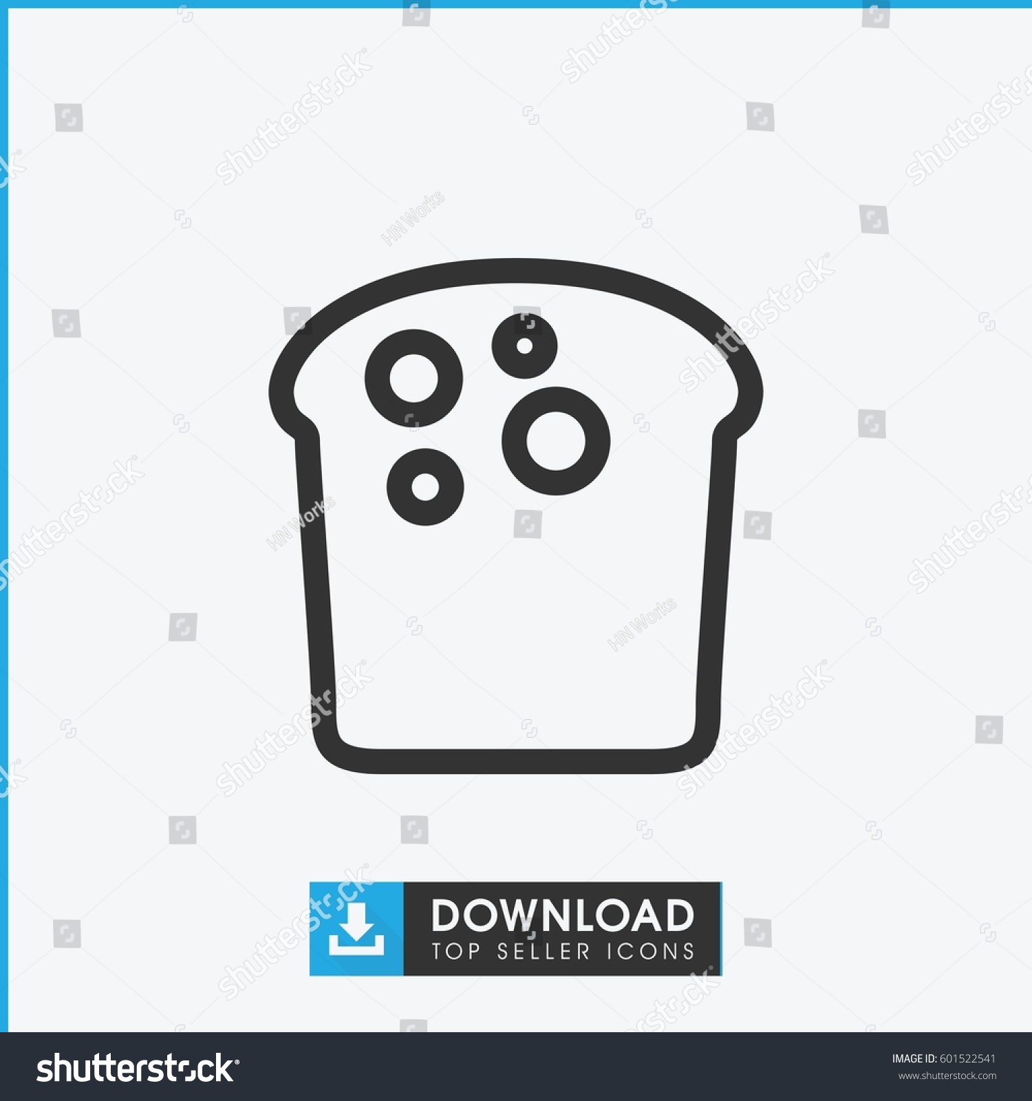 Bread Icon Simple Outline Bread Vector Stock Vector (Royalty Free ...