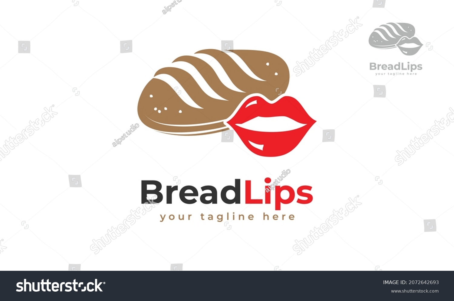 Bread Logo Design Combined Lipstick Lips Stock Vector (Royalty Free ...