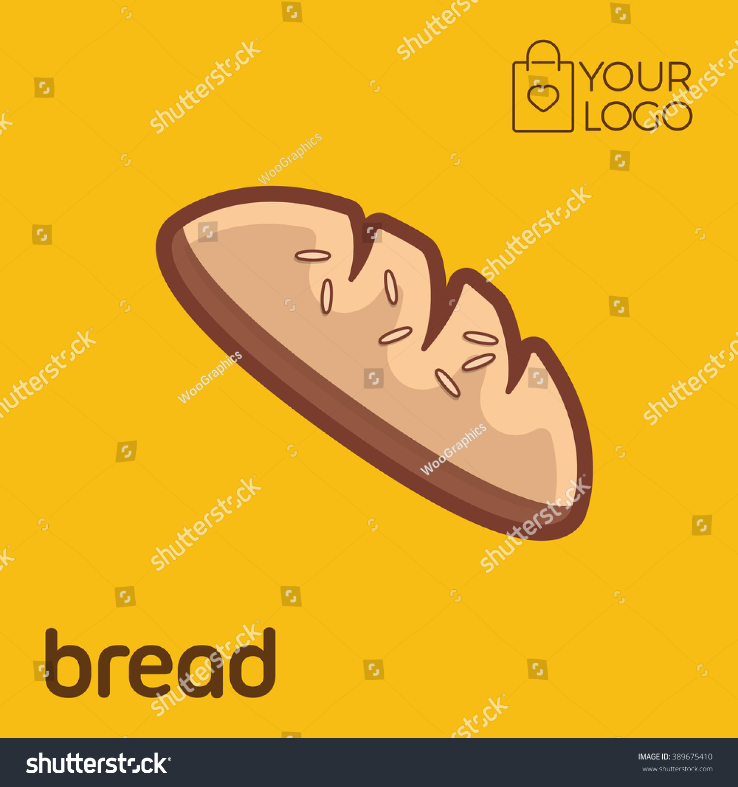 Bread Logo Icon Flat Design Vector Stock Vector (Royalty Free ...