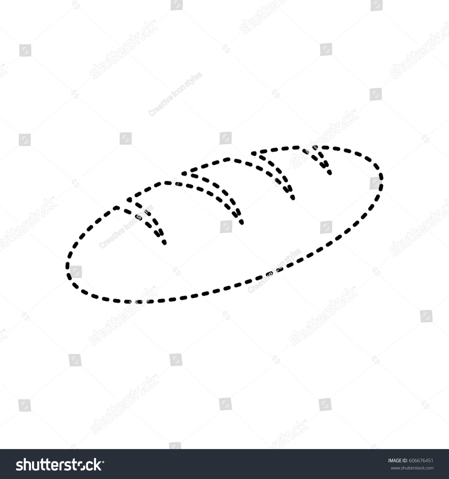Bread Sign Vector Black Dashed Icon Stock Vector (Royalty Free ...