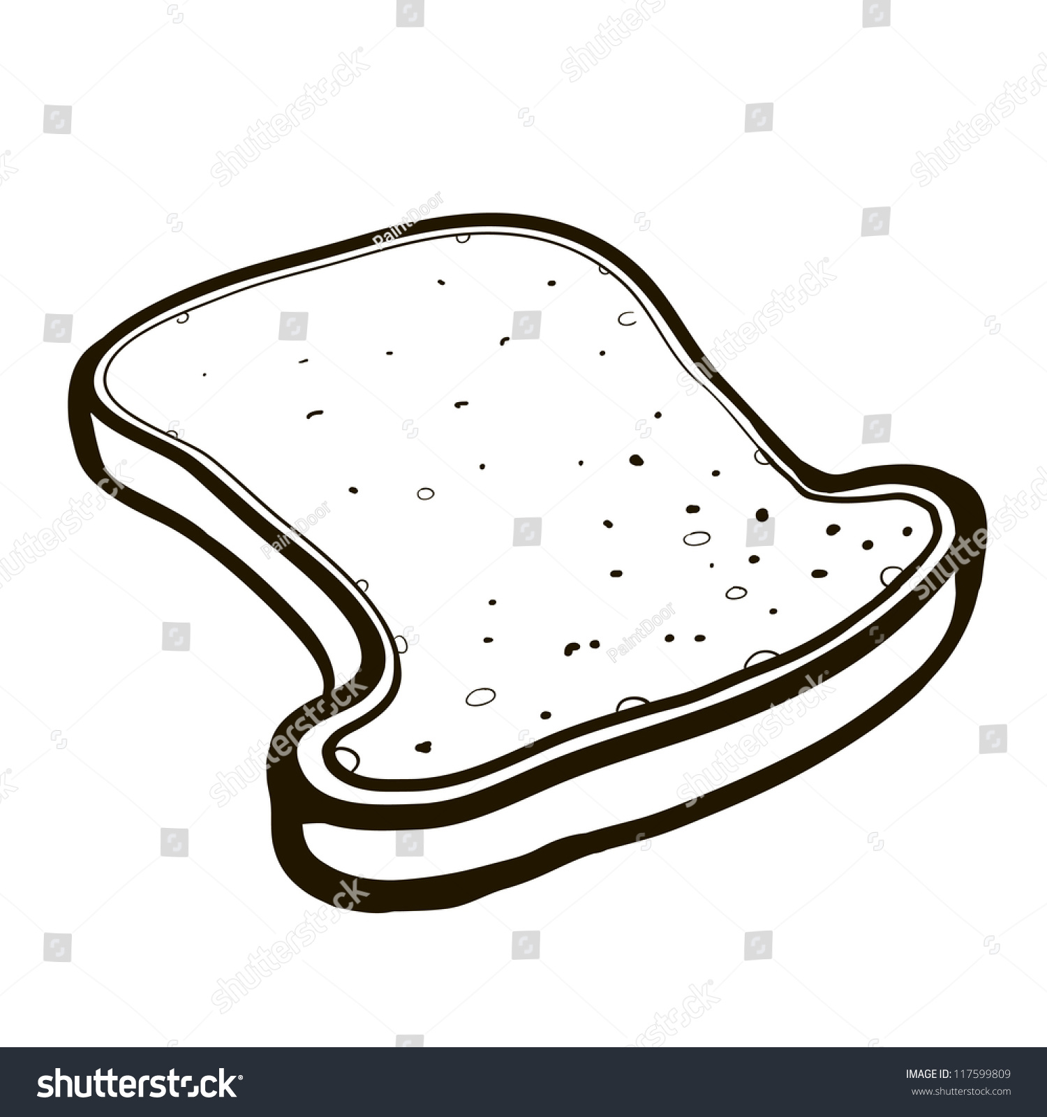 Bread Slice Childrens Sketch Stock Vector 117599809 - Shutterstock
