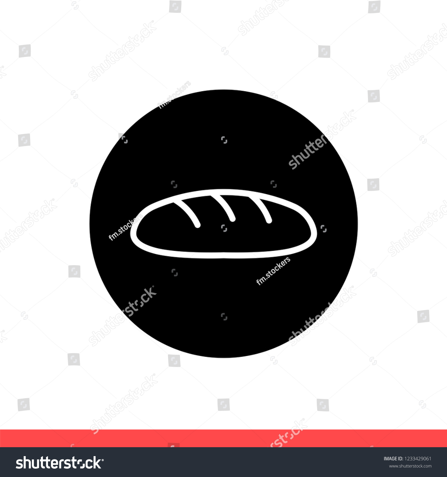 Bread Vector Icon Baker Symbol Simple Stock Vector (Royalty Free ...