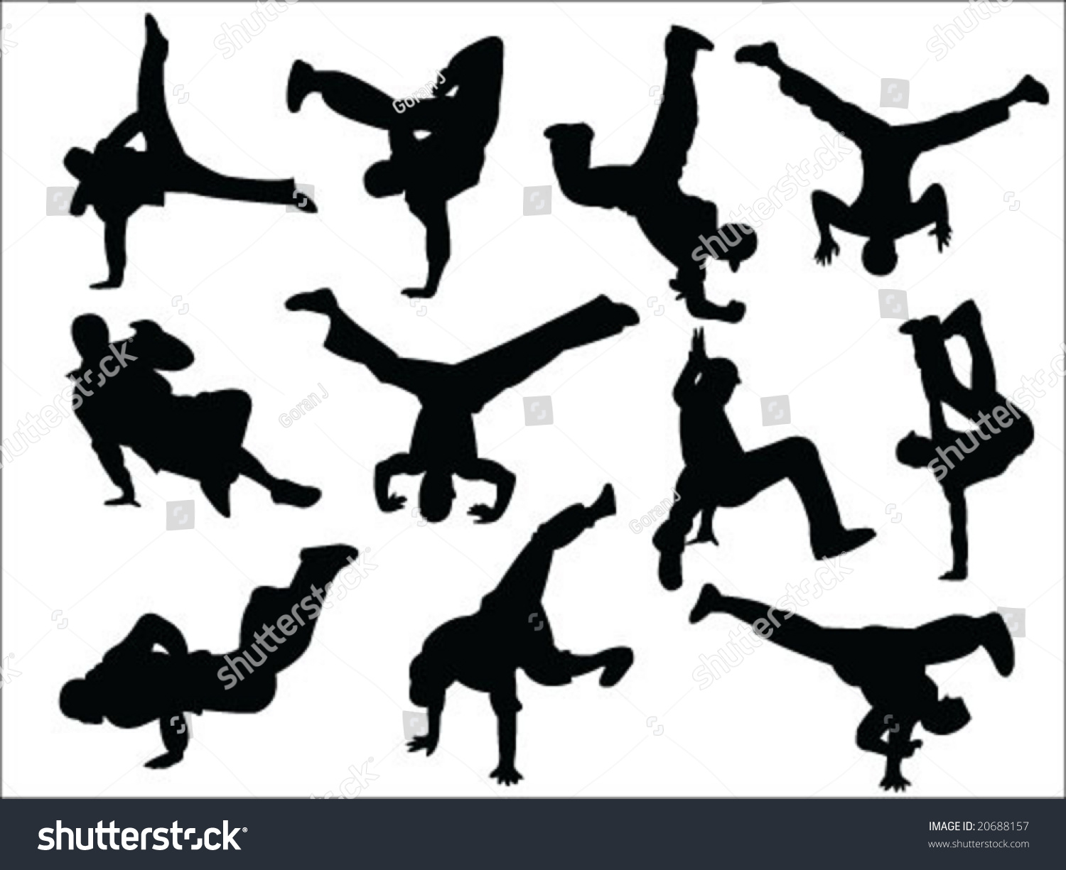 Break Dance Silhouette Collection Vector - 20688157 : Shutterstock