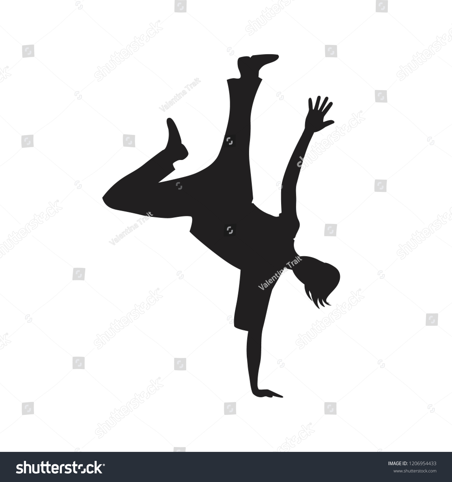 Break Dancer Black Silhouette Vector Illustration Stock Vector (Royalty ...
