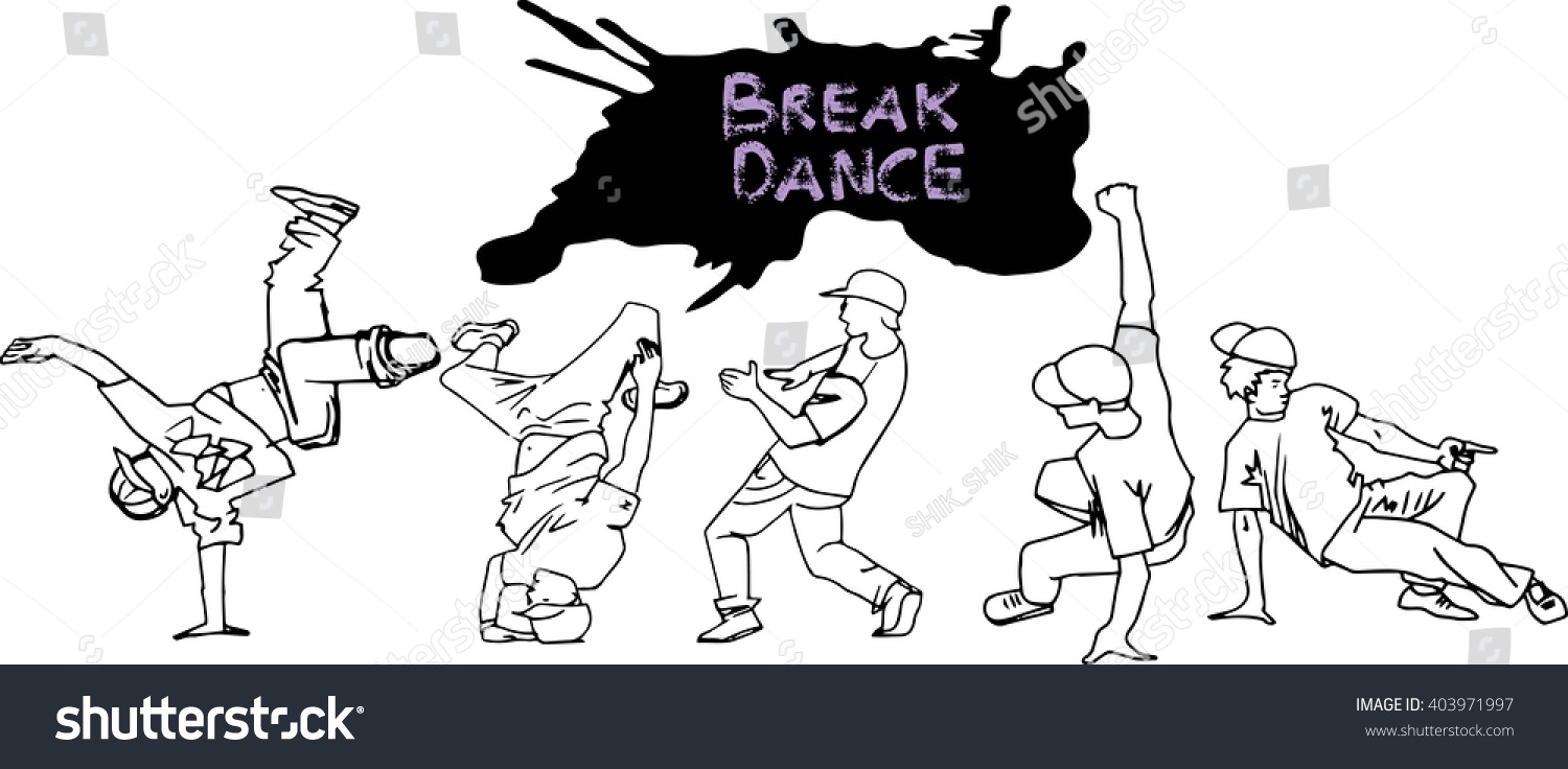 Break Dancers Sketch Vector Stock Vector (Royalty Free) 403971997
