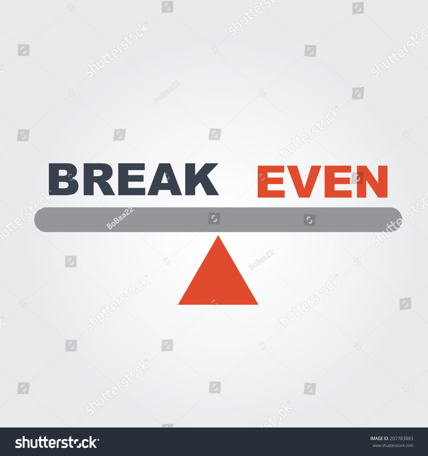 Break Even Concept Stock Vector (Royalty Free) 207783883 | Shutterstock