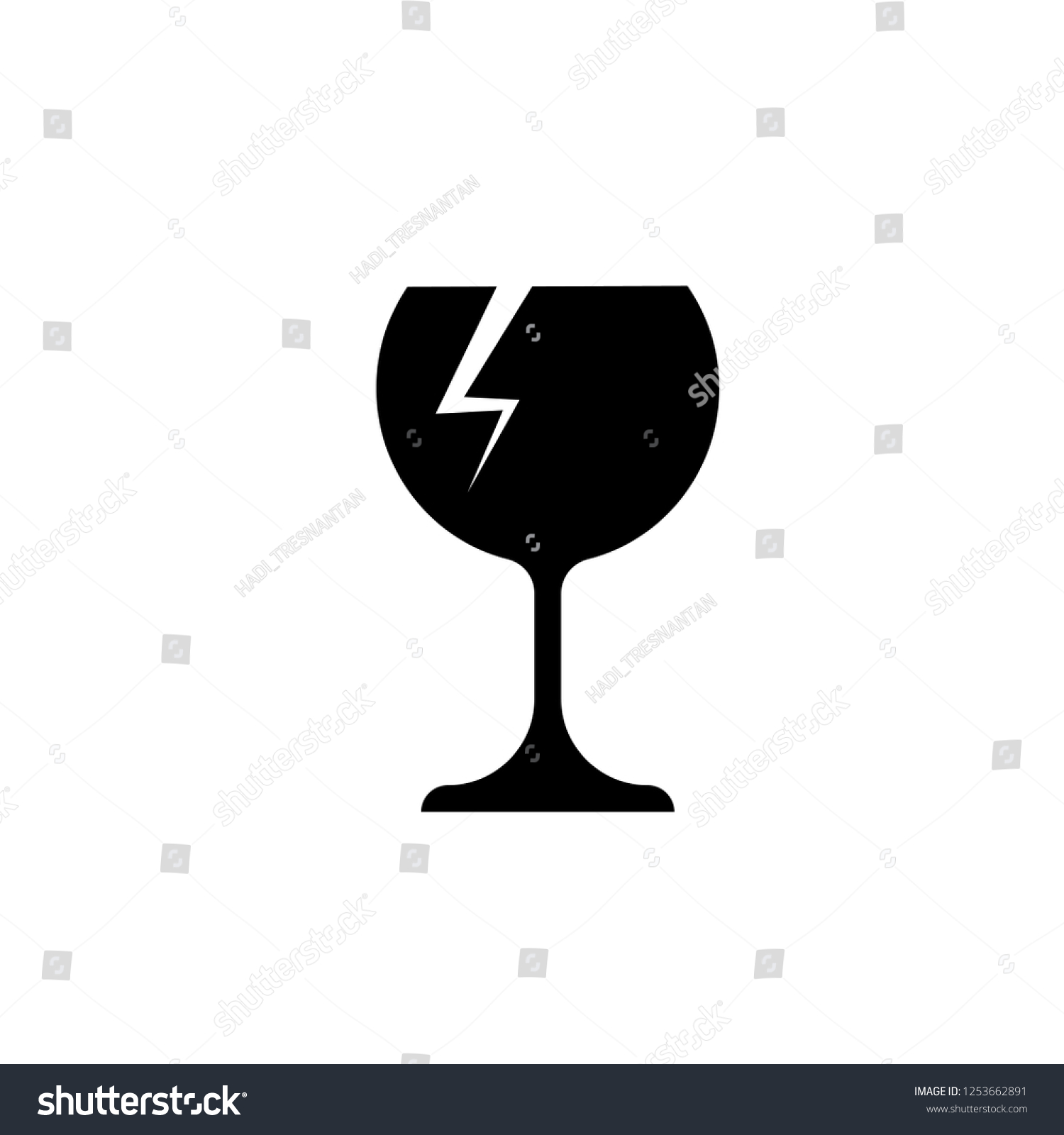 Breakable Glass Icon Vector Illustration Logo Stock Vector (Royalty ...