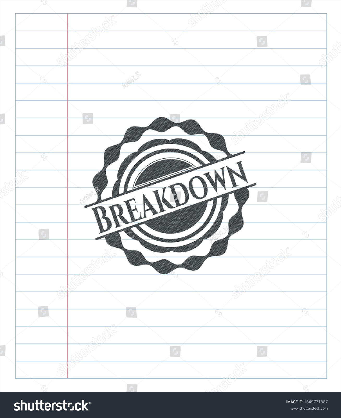 Breakdown Pencil Effect Vector Illustration Detailed Stock Vector ...