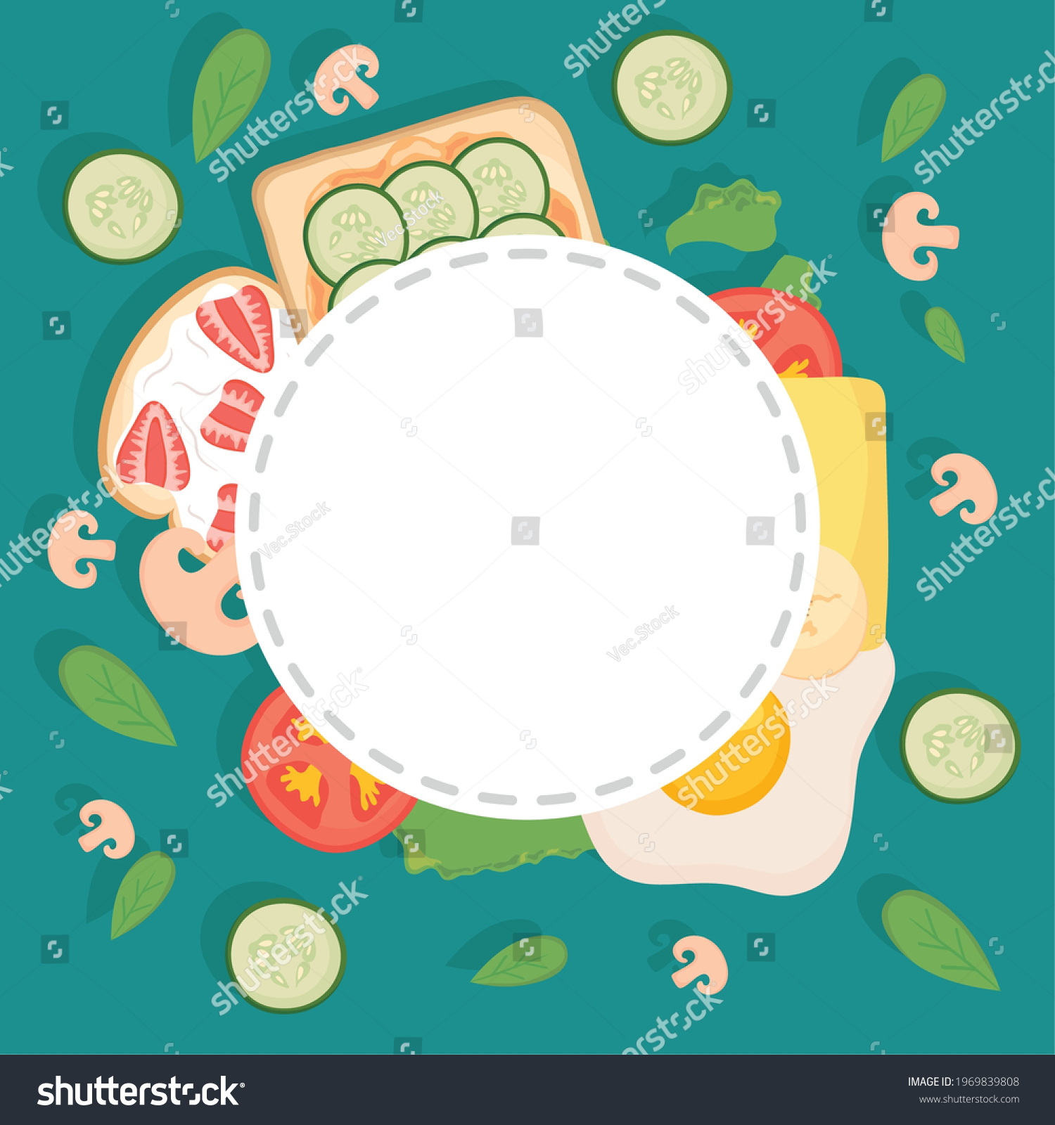 Breakfast Label Circle Toasts Stock Vector (Royalty Free) 1969839808 ...