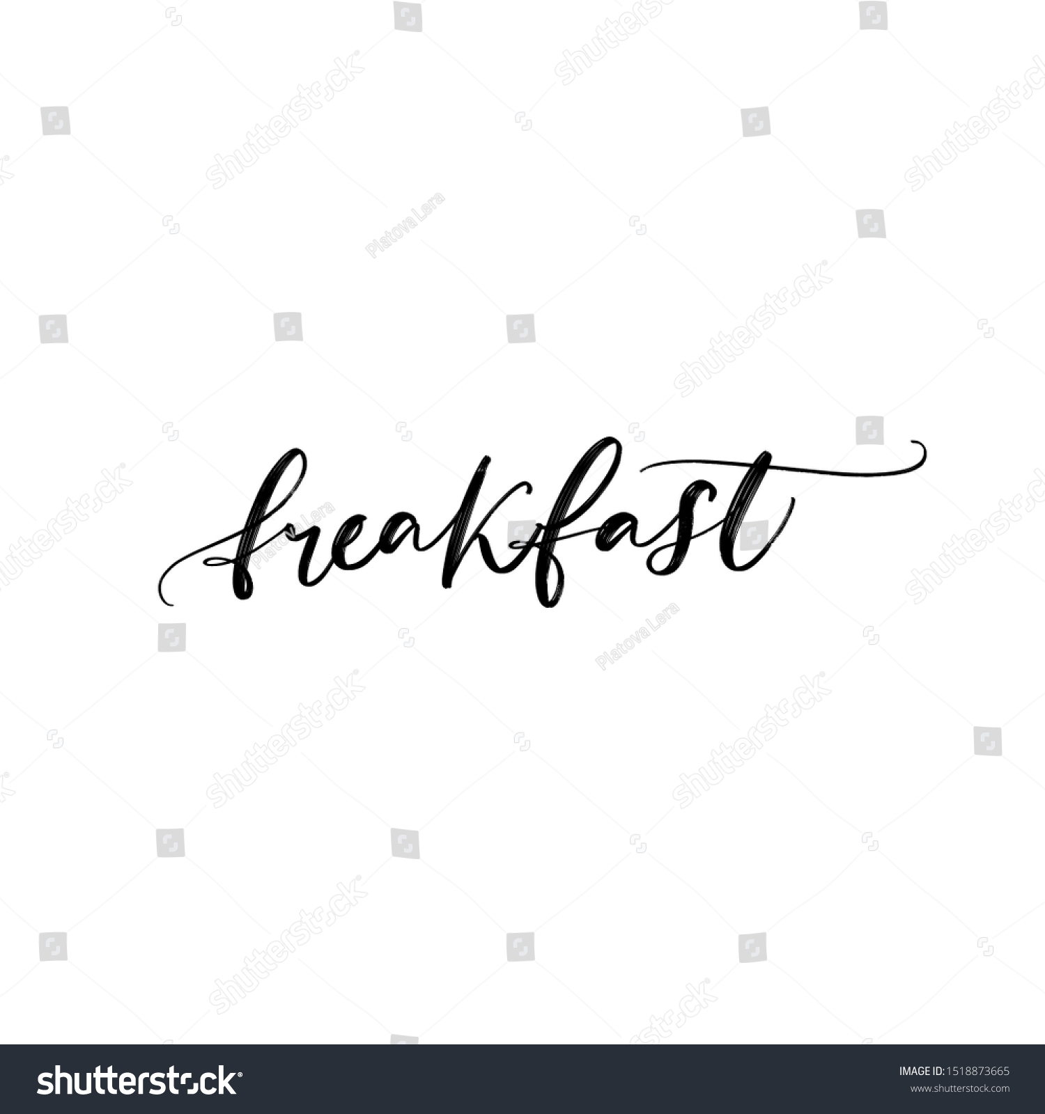 Breakfast Vector Hand Lettering Typography Stock Vector (Royalty Free ...