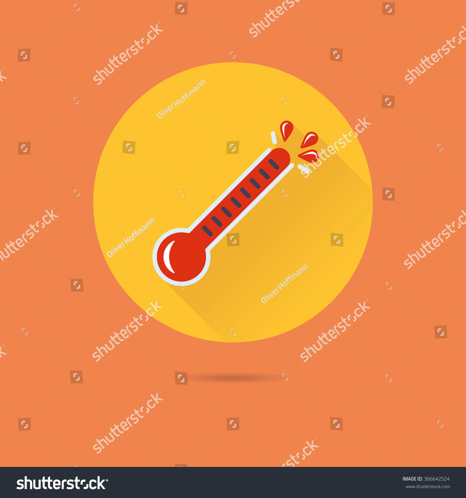 Breaking Thermometer Icon Heatwave Concept Flat Stock Vector (Royalty Free) 366642524