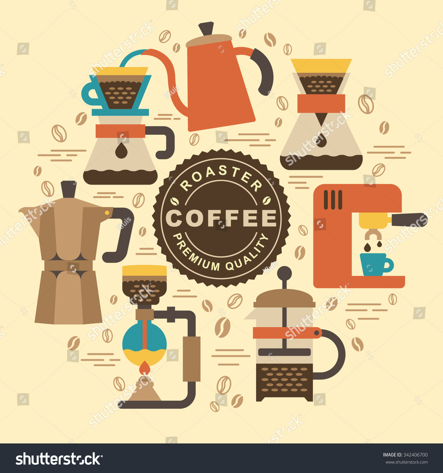 Brew Coffee Vector Illustration Stock Vector (Royalty Free) 342406700 ...