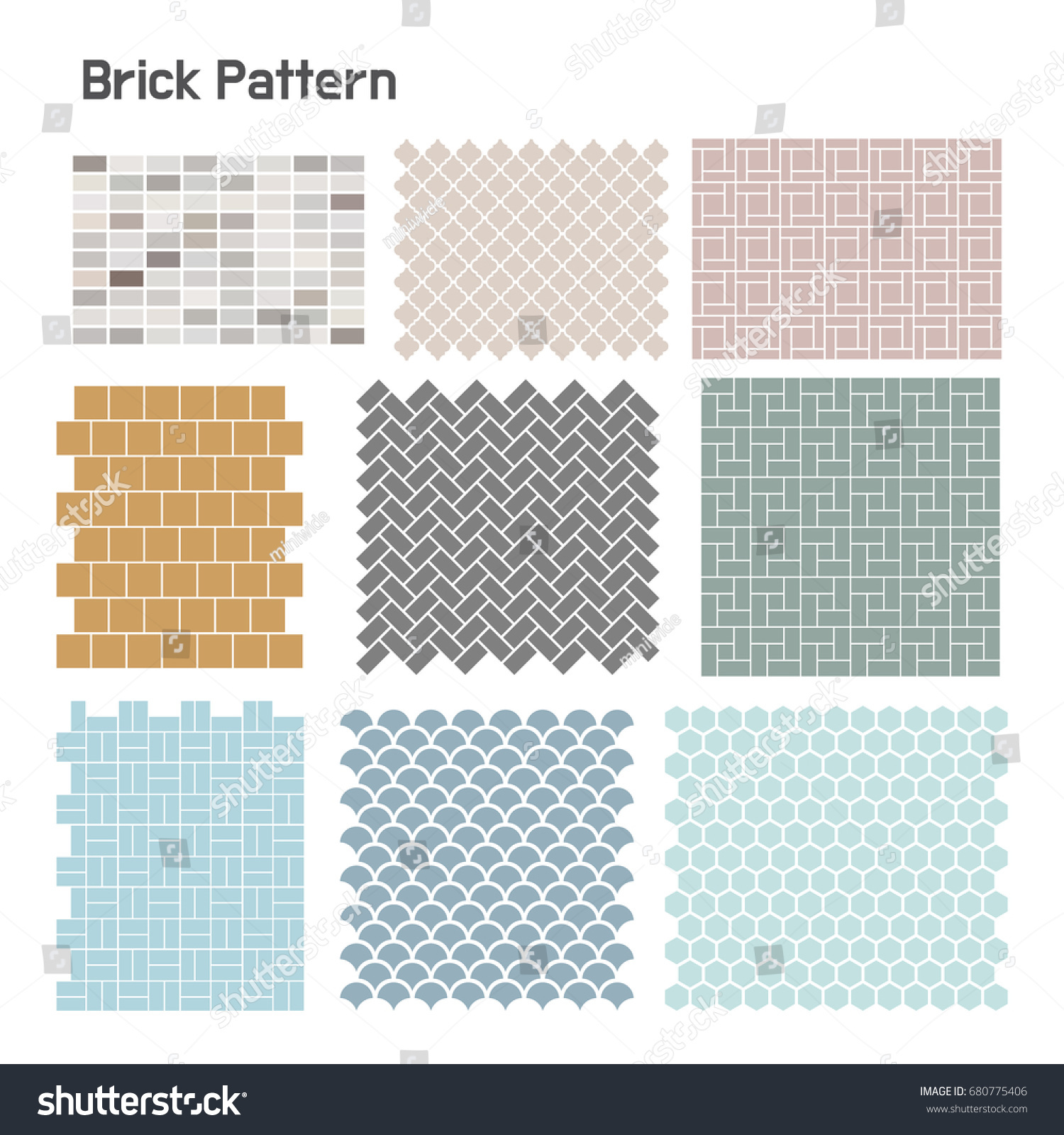 Brick Tile Pattern Vector Illustration Flat Stock Vector (Royalty Free ...