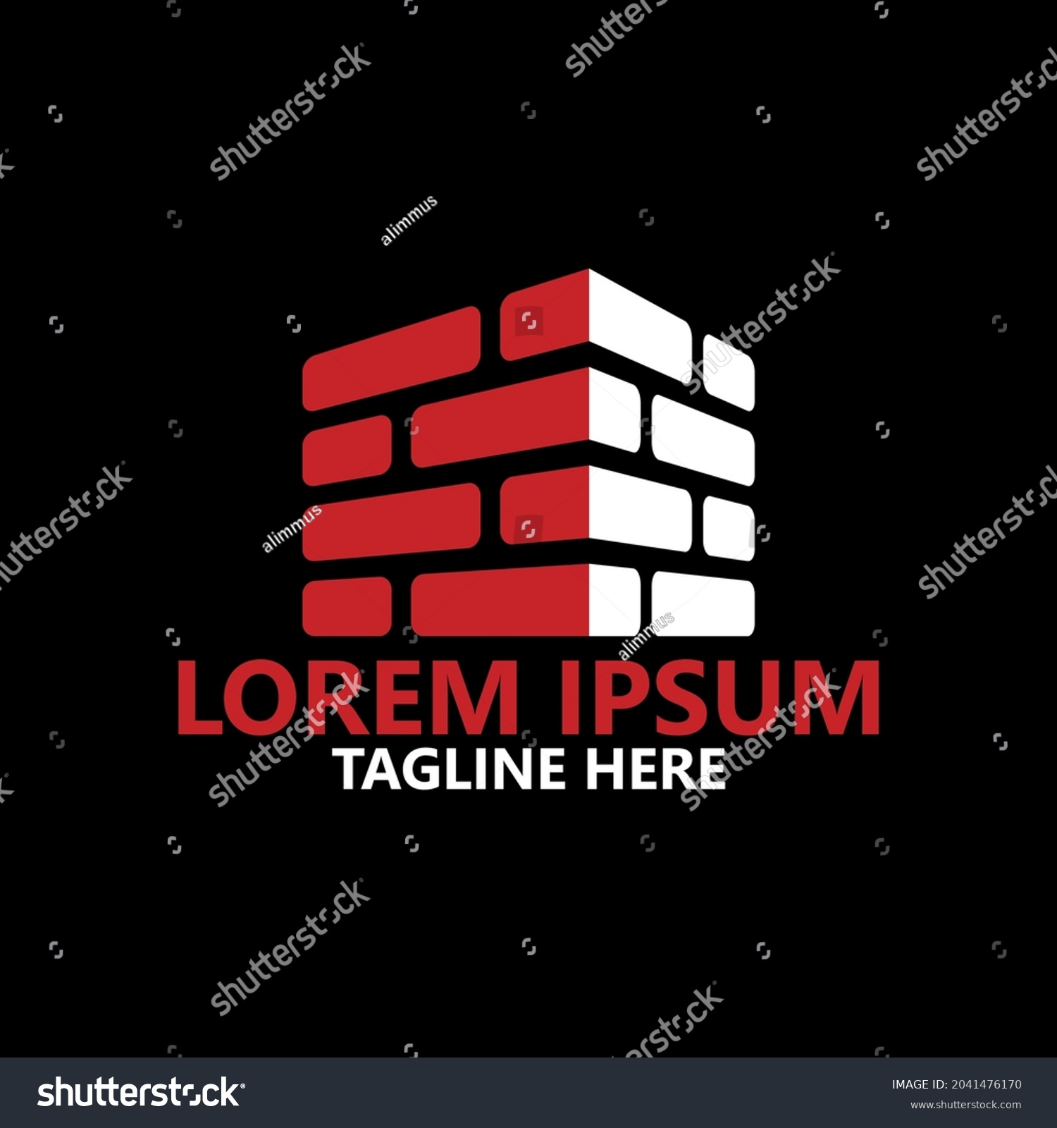 Brick Construction Logo Template Design Stock Vector (Royalty Free ...