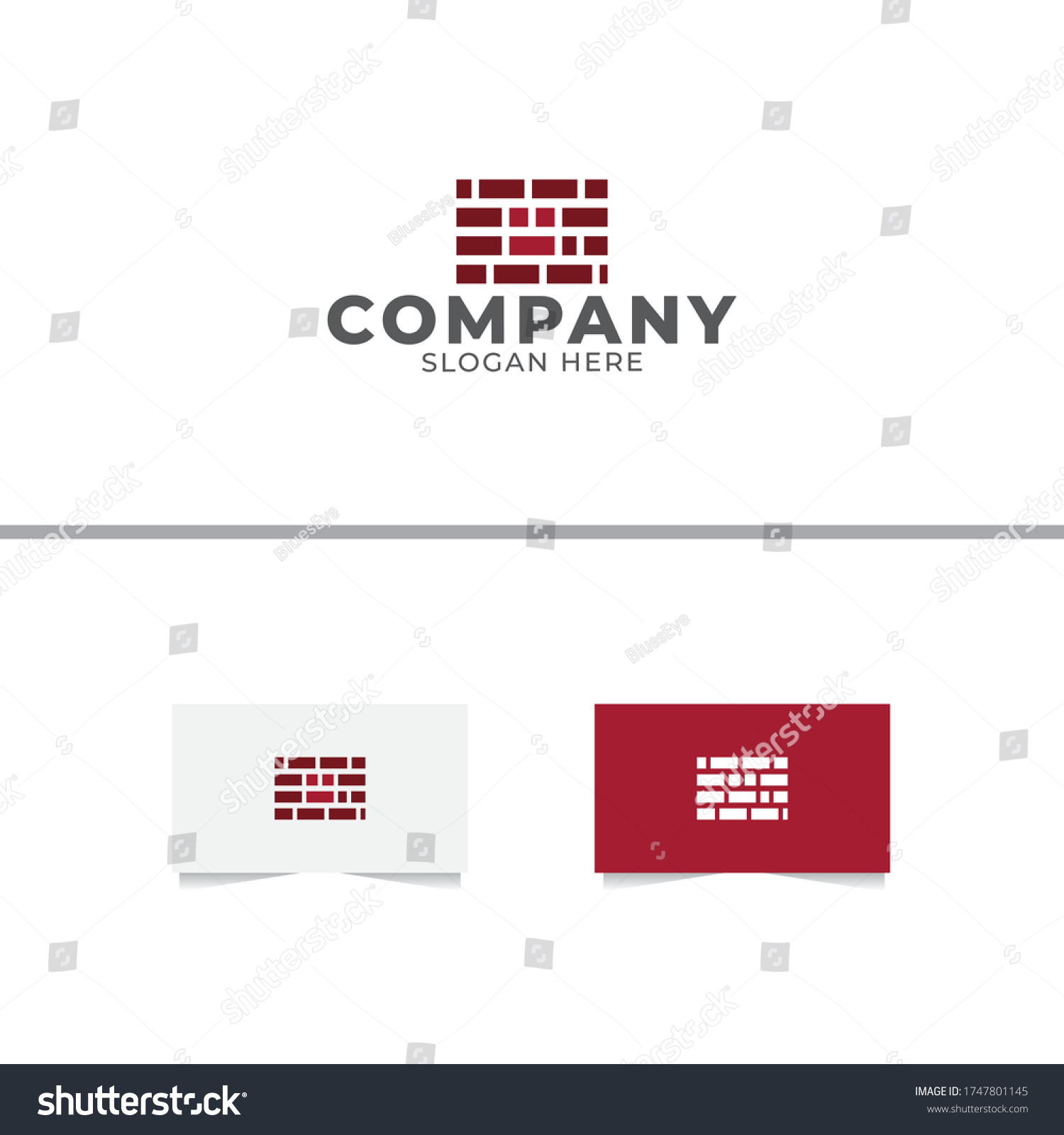 Vektor Stok Brick Face Logo Design Vector Template (Tanpa Royalti ...