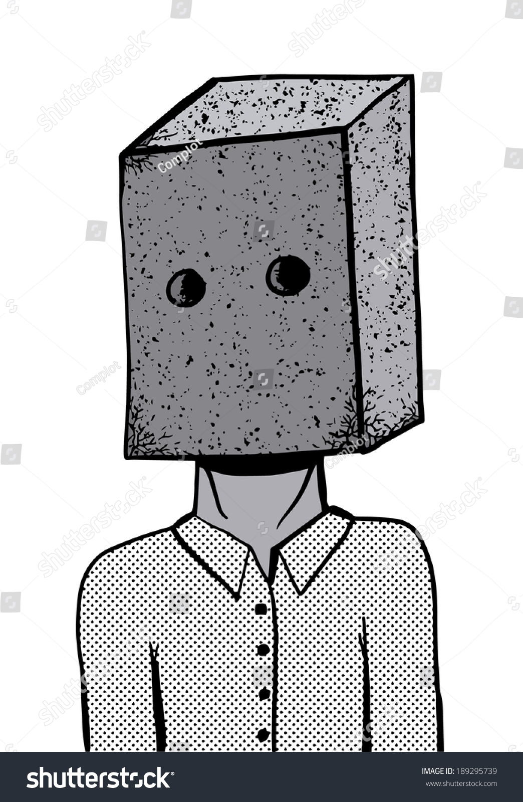 Brick Face Man Stock Vector (Royalty Free) 189295739