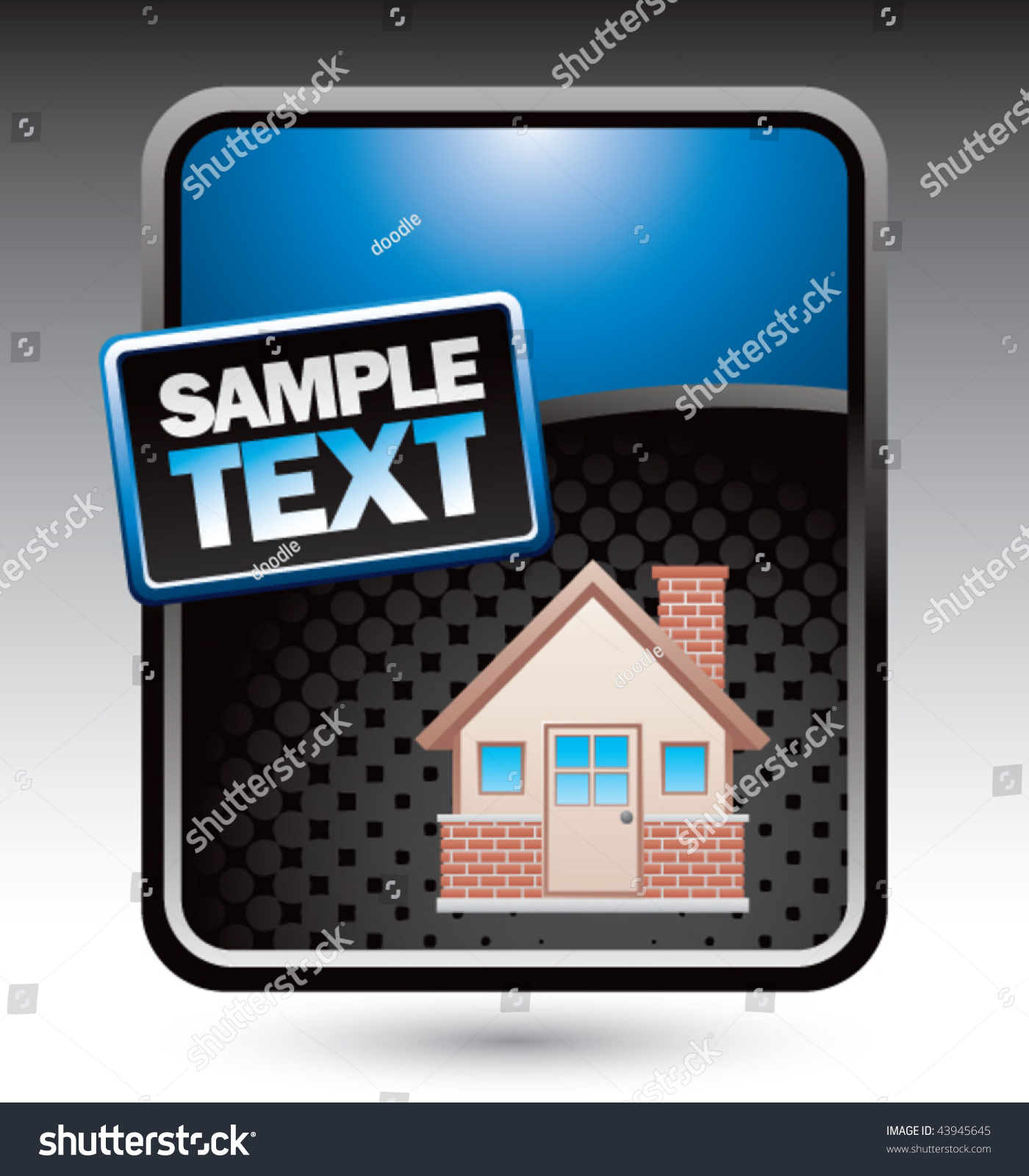 Brick House Blue Stylized Template Stock Vector (Royalty Free) 43945645 ...