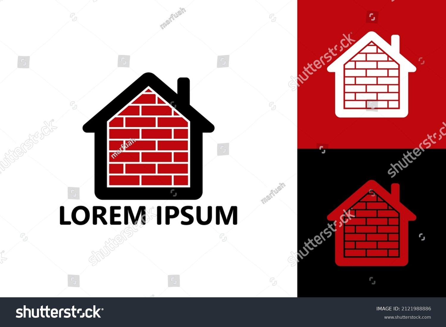 Brick House Logo Template Design Vector Stock Vector (Royalty Free ...