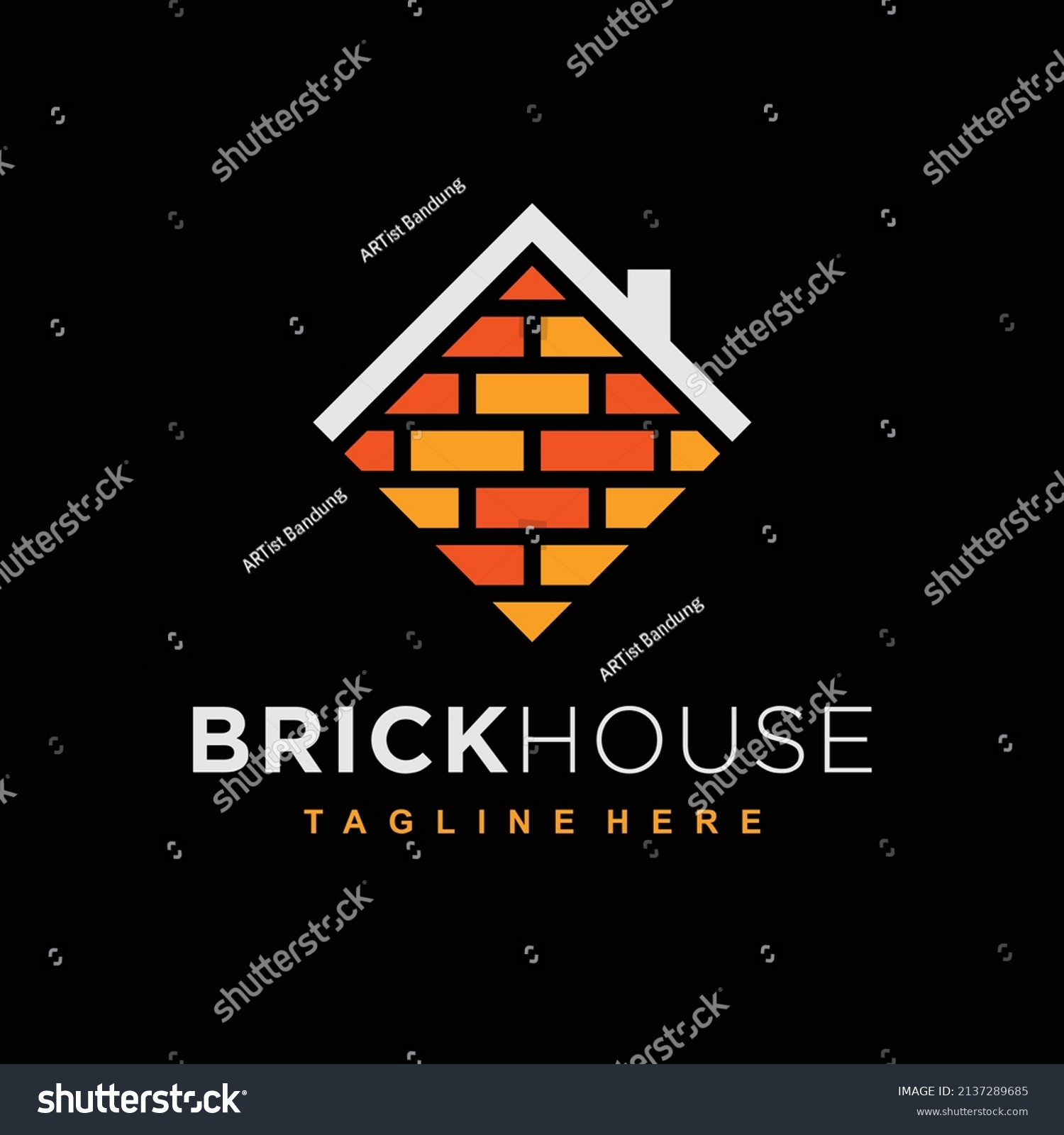 Brick House Logo Square Concept Stock Vector (Royalty Free) 2137289685 ...