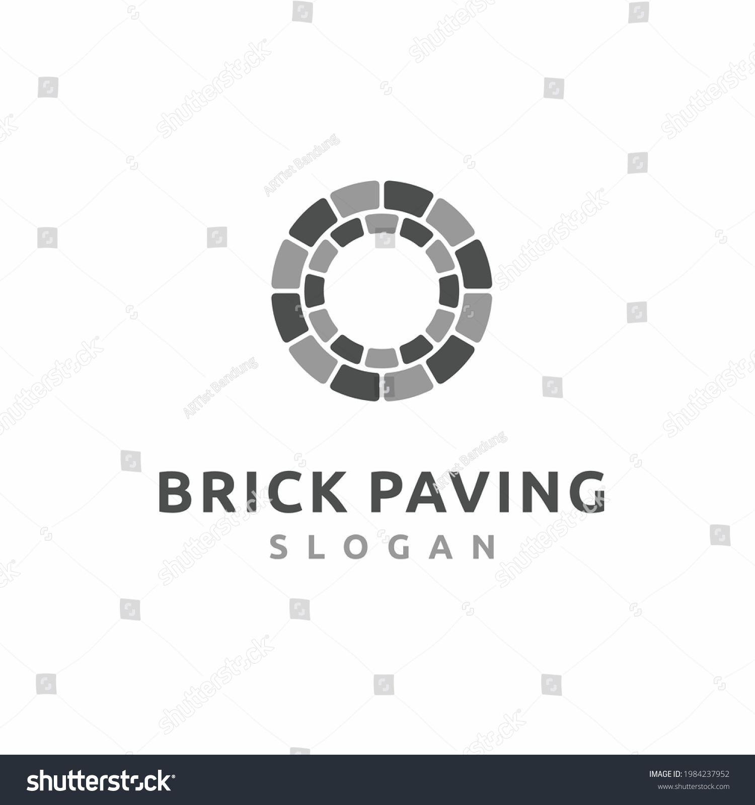 Brick Paving Logo Circle Concept Stock Vector (Royalty Free) 1984237952
