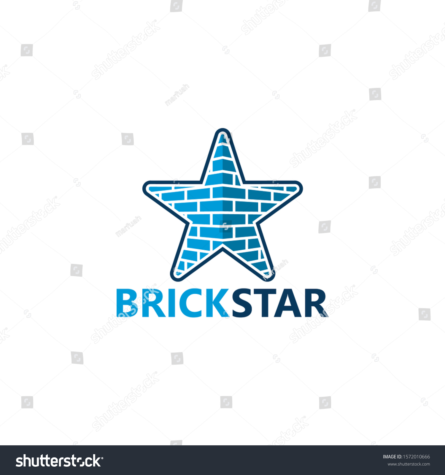 Brick Star Logo Template Design Stock Vector (Royalty Free) 1572010666 ...