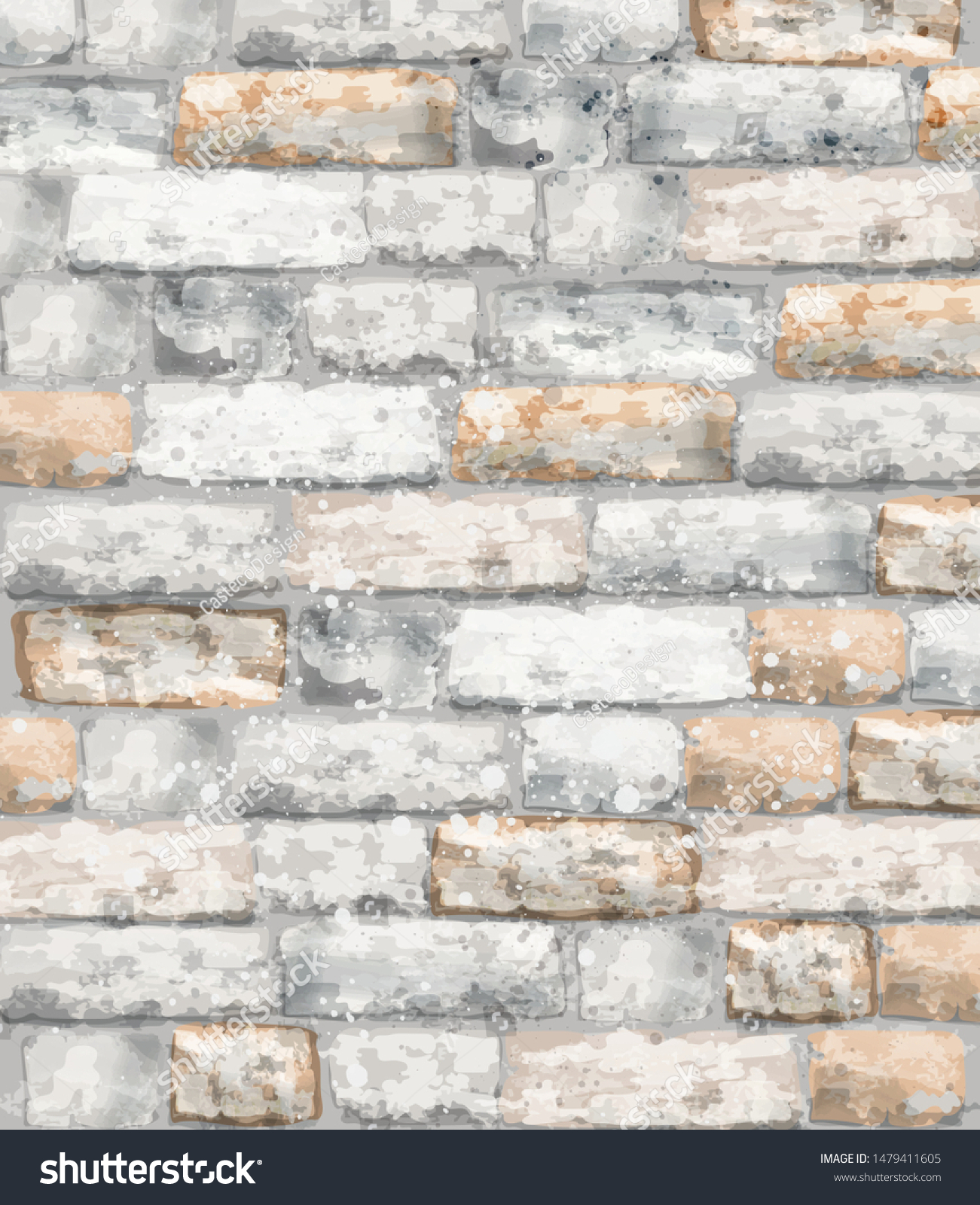 Brick Texture Vector Watercolor Stone Background Stock Vector (Royalty ...