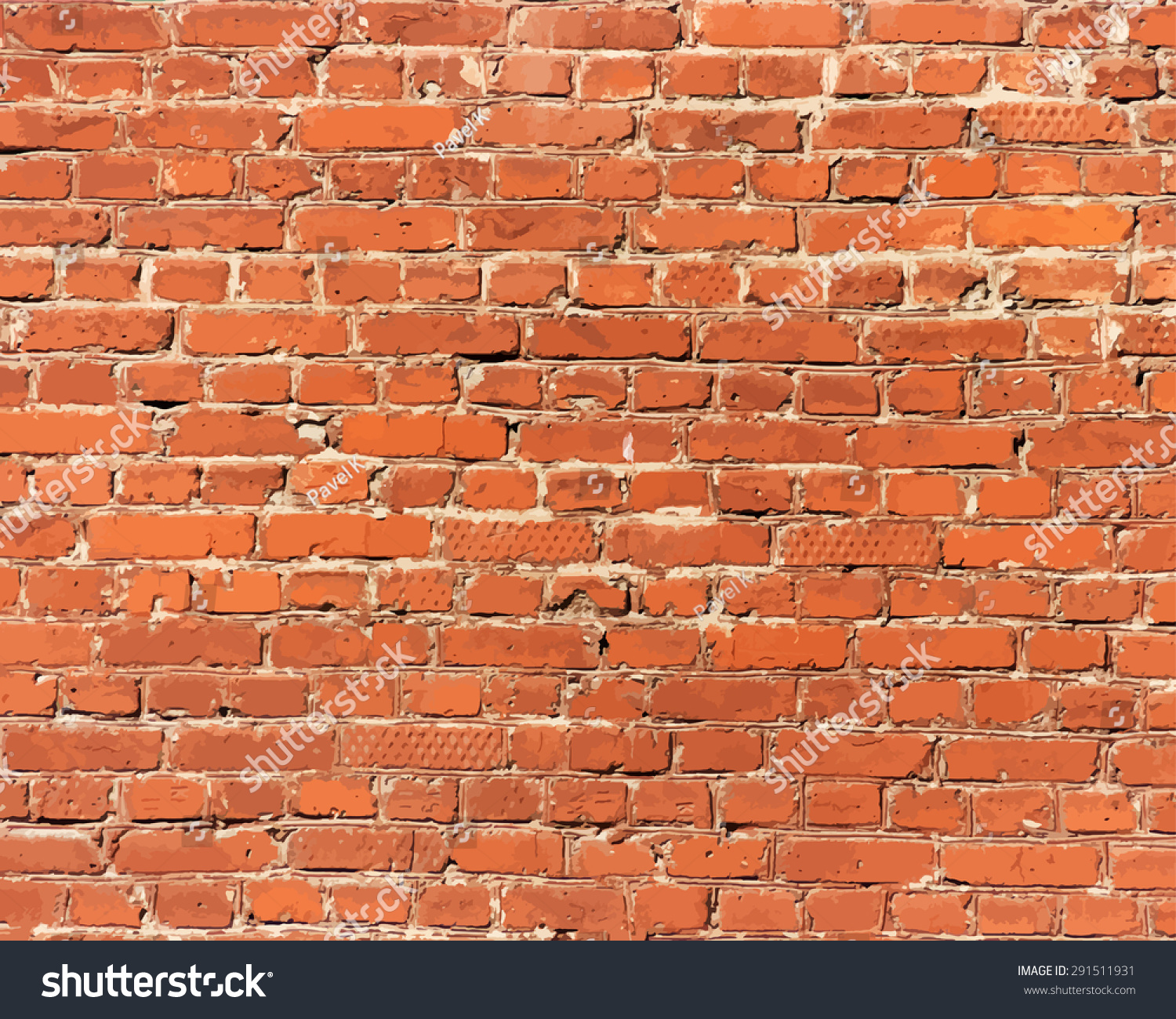 Brick Wall Detail Texture Stock Vector (Royalty Free) 291511931