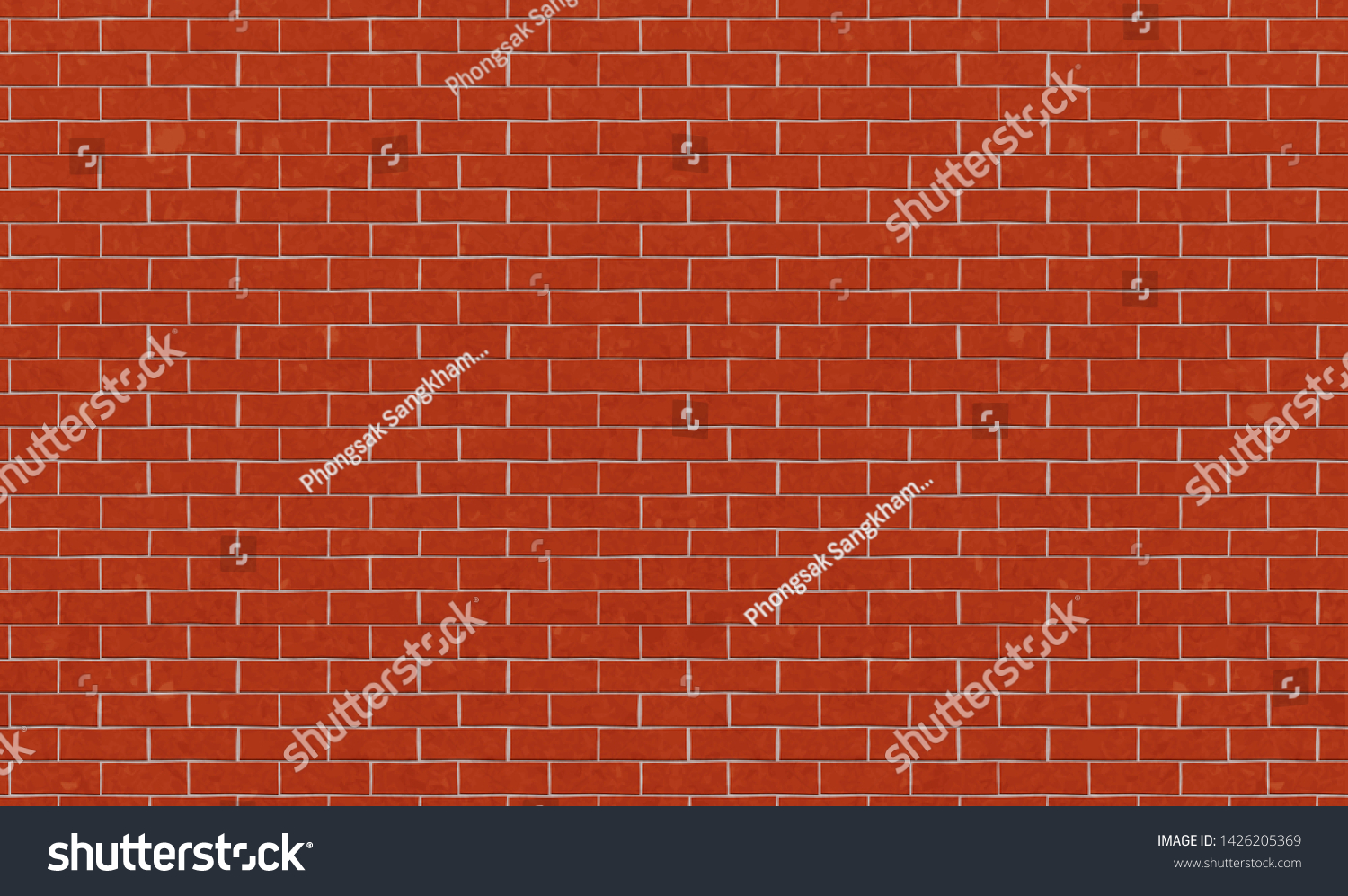 Brick Wall Red Orange Bricks Wall Stock Vector (Royalty Free ...