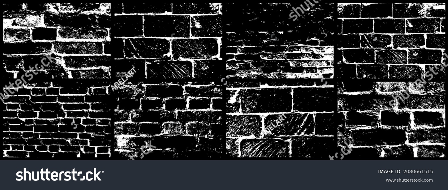 Brick Wall Texture Grunge Set Architecture Stock Vector (Royalty Free ...